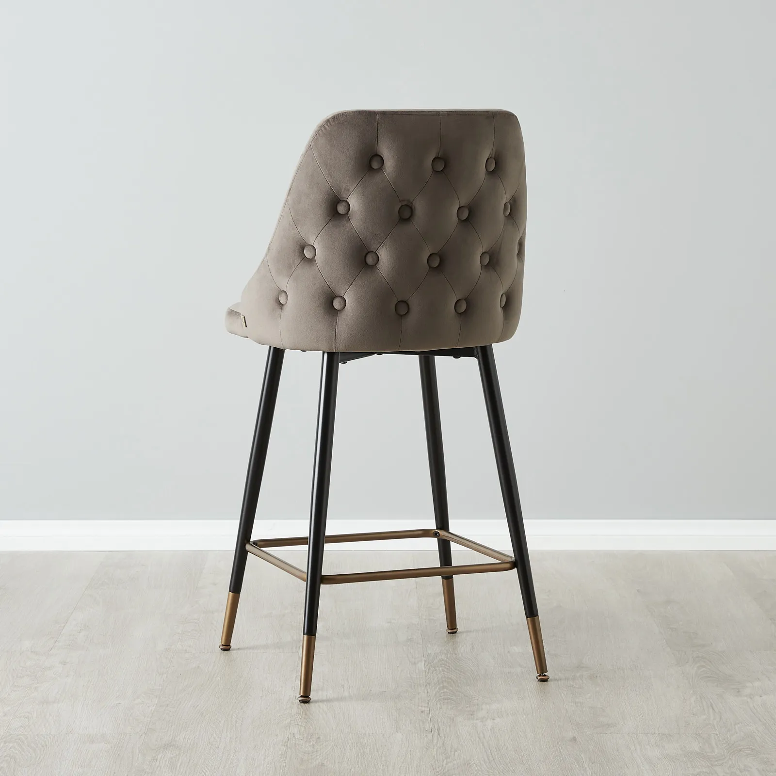 Winston III Mushroom Velvet 64cm Counter Stool