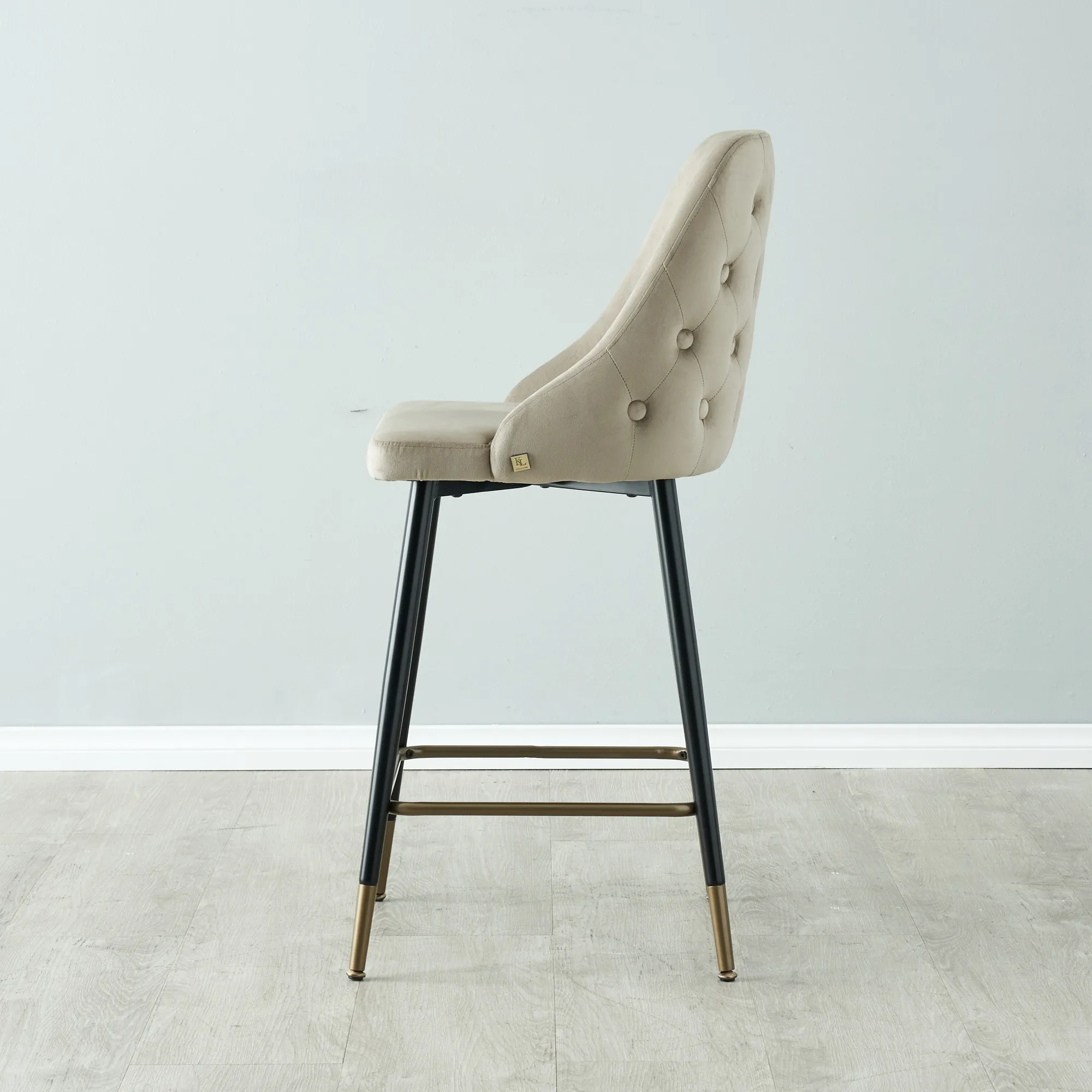 Winston III Beige Velvet 64cm Counter Stool