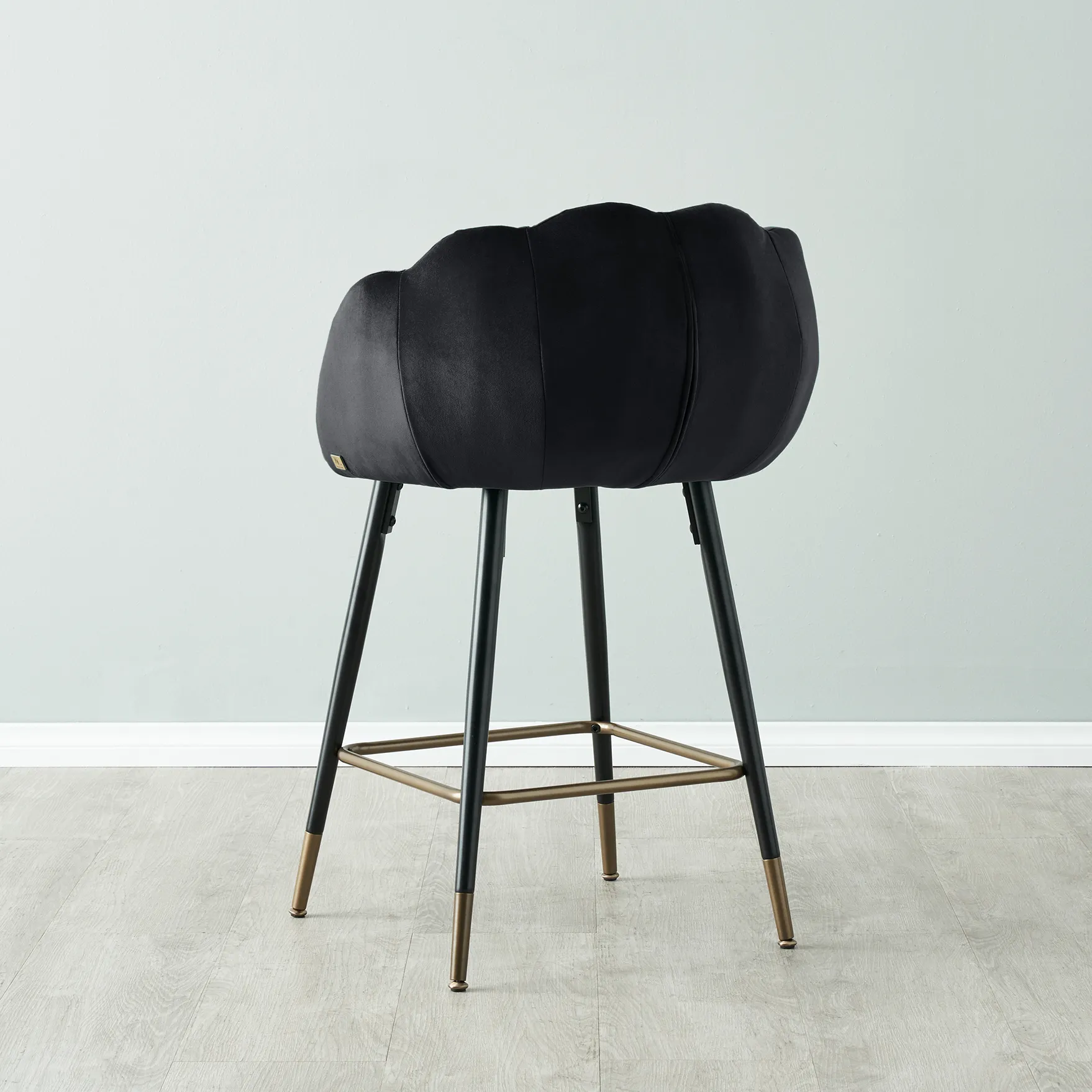 Amber III Black Velvet Counter Stool