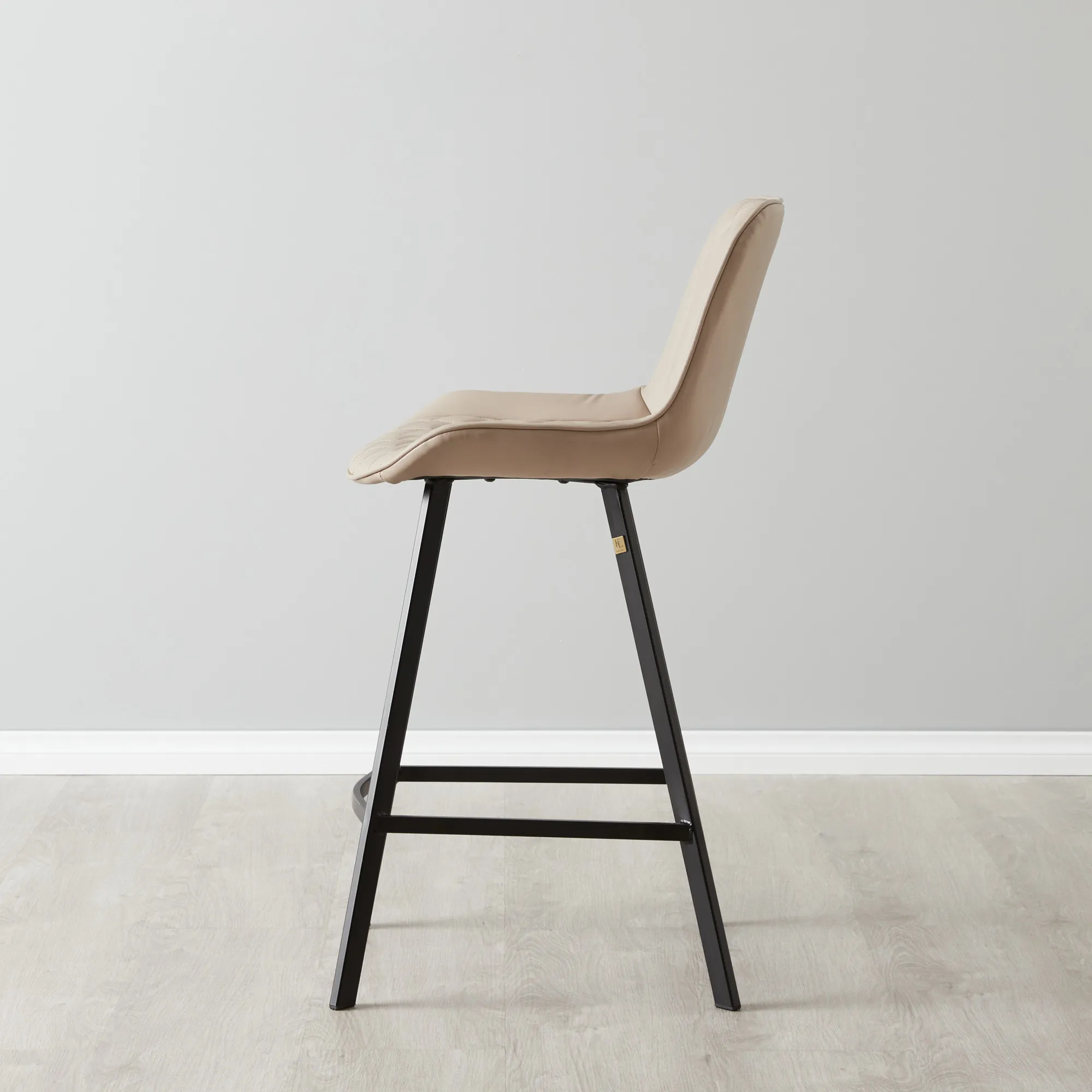 Gavin Sand Beige Vegan Leather Bar Stool