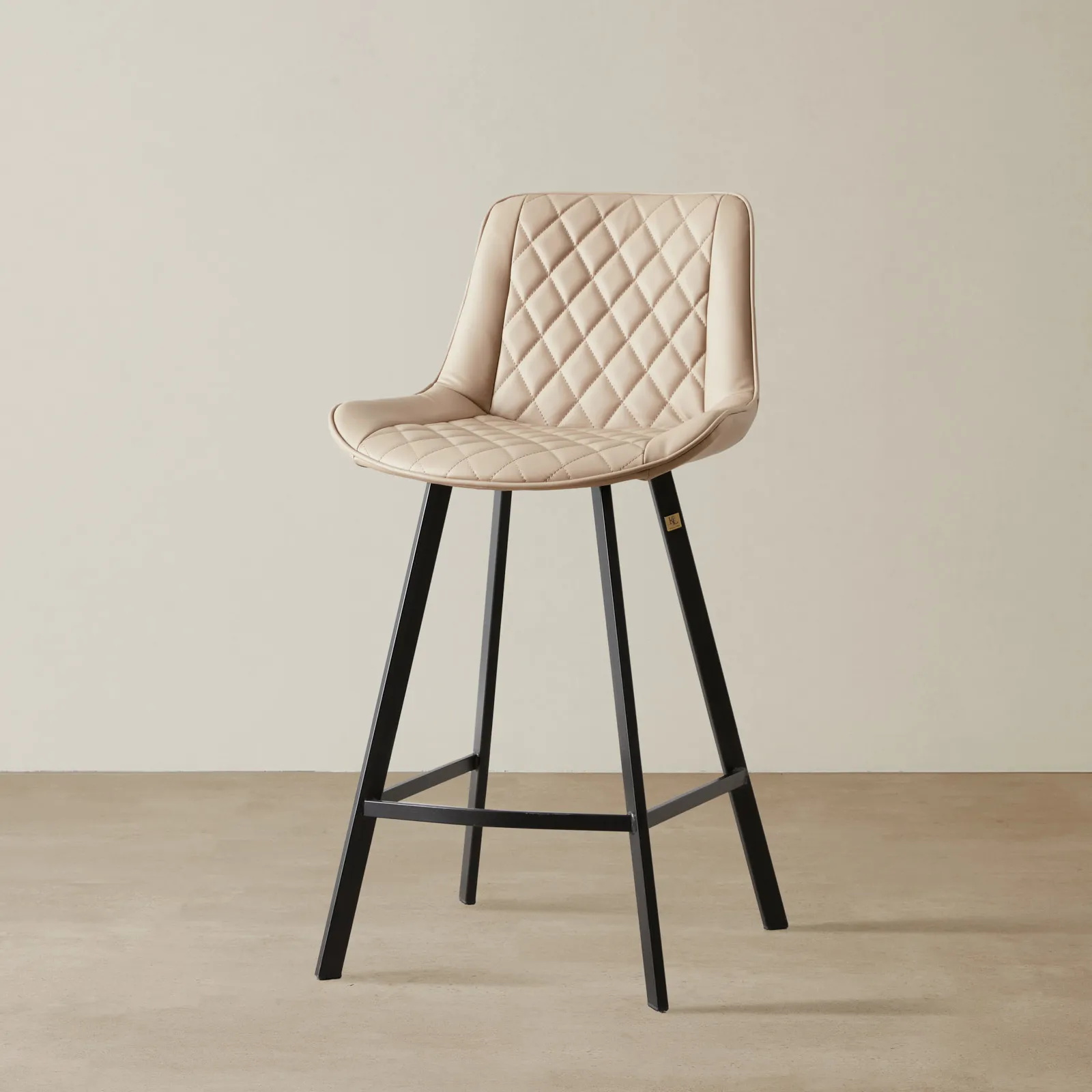 Gavin Sand Beige Vegan Leather Bar Stool | Koala Living