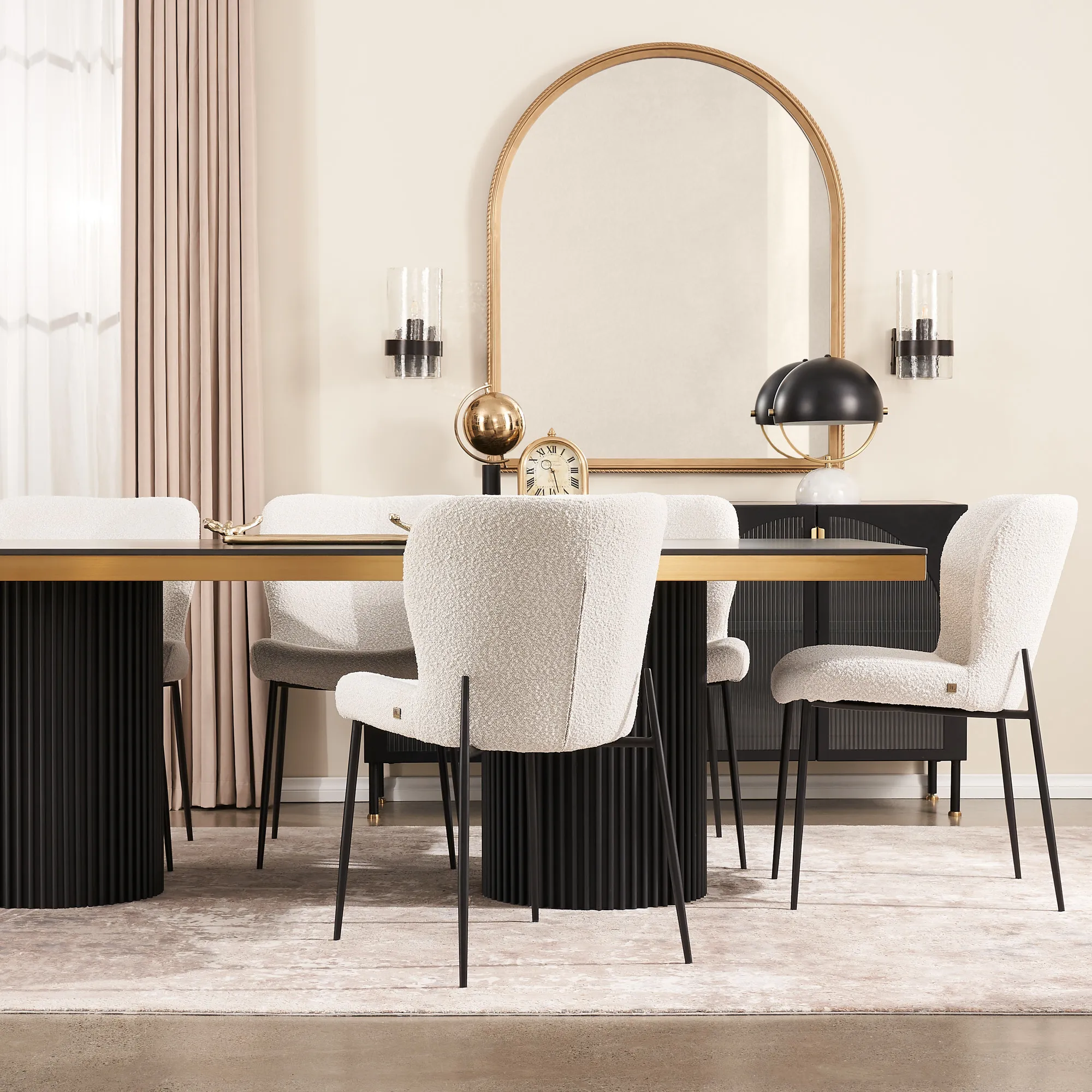 Archie Black Sintered Stone Rectangular Dining Table - Matte Black Legs ...
