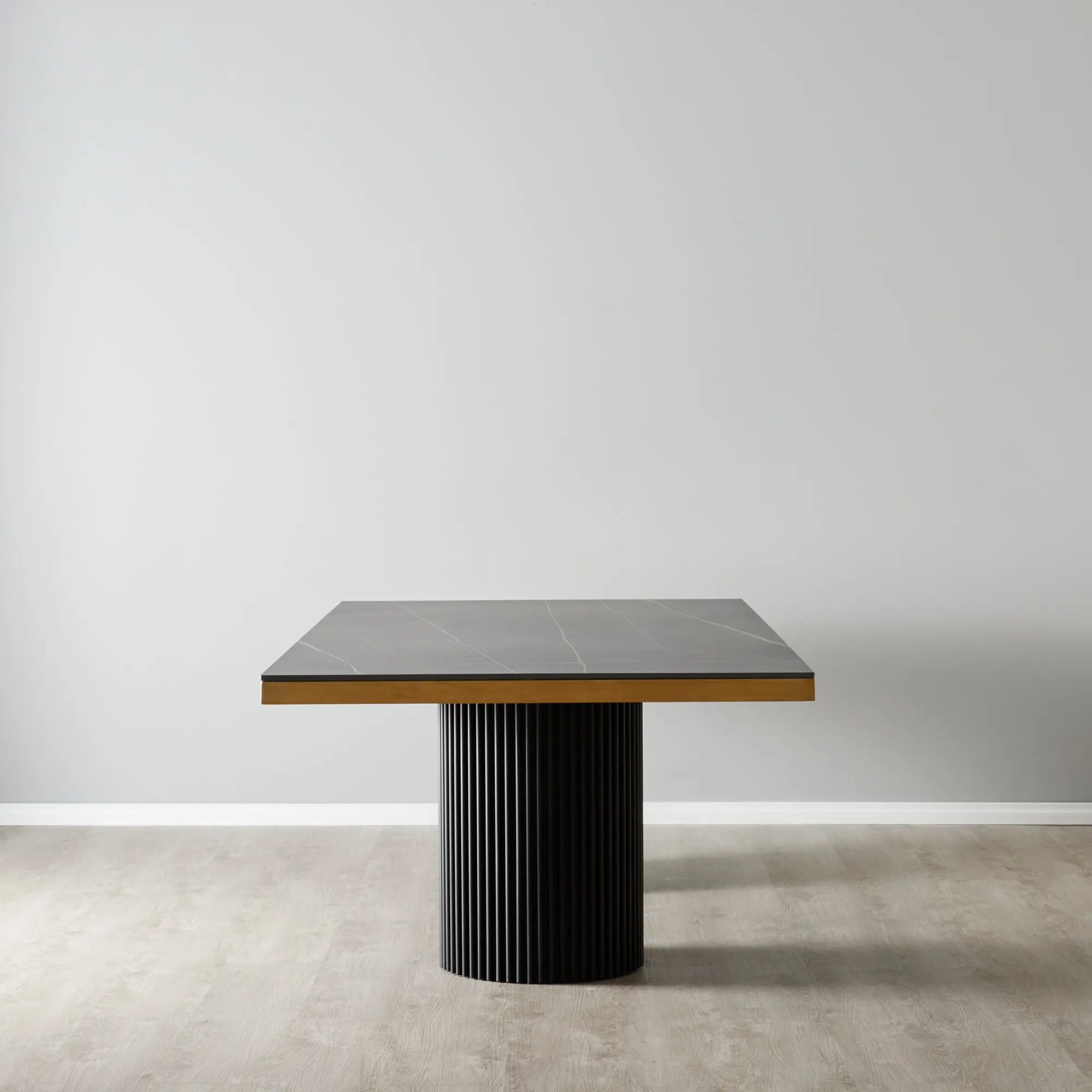 Archie Black Sintered Stone Rectangular Dining Table - Matte Black Legs ...