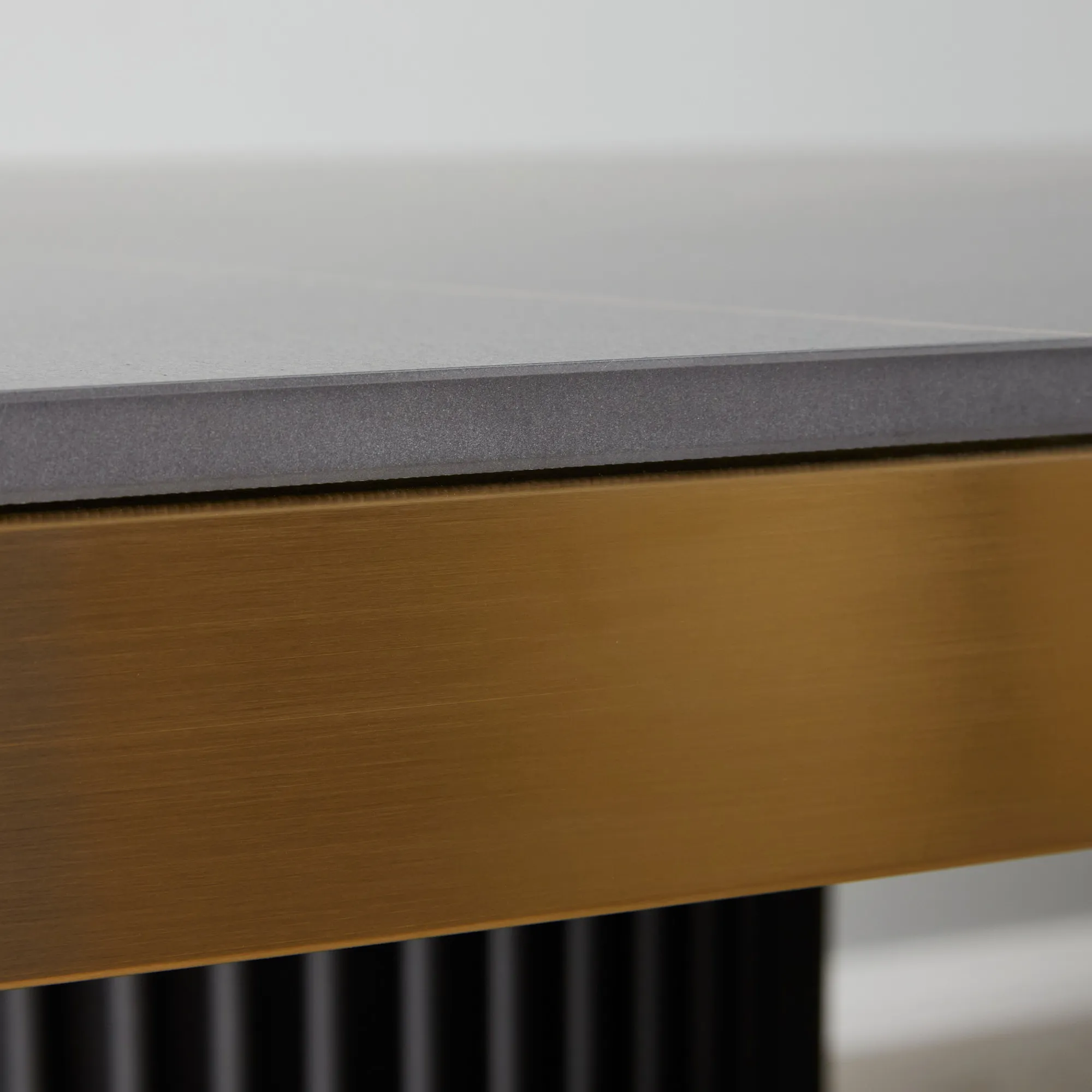 Archie Black Sintered Stone Rectangular Dining Table - Matte Black Legs ...