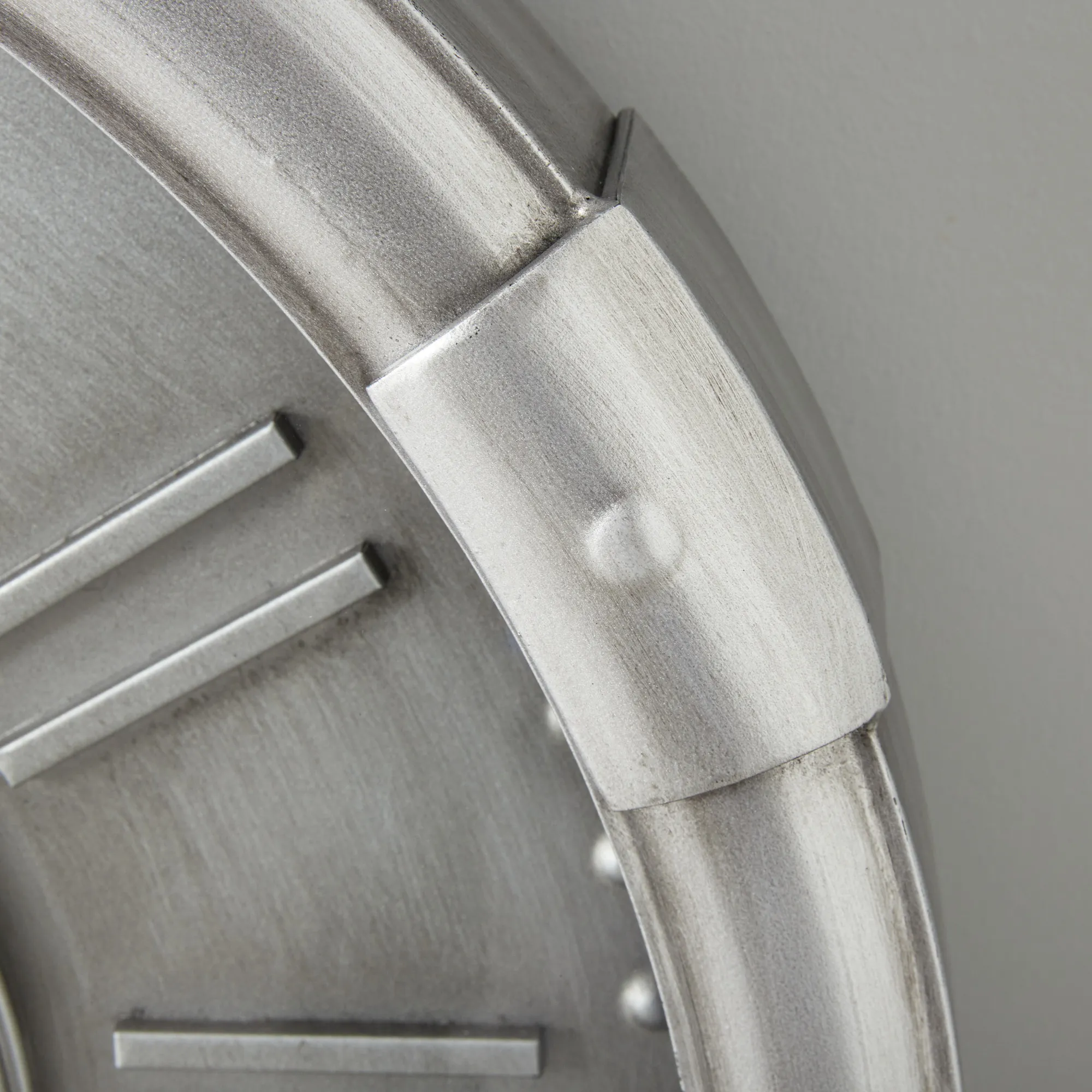 Chopper Silver Metal Round Wall Clock