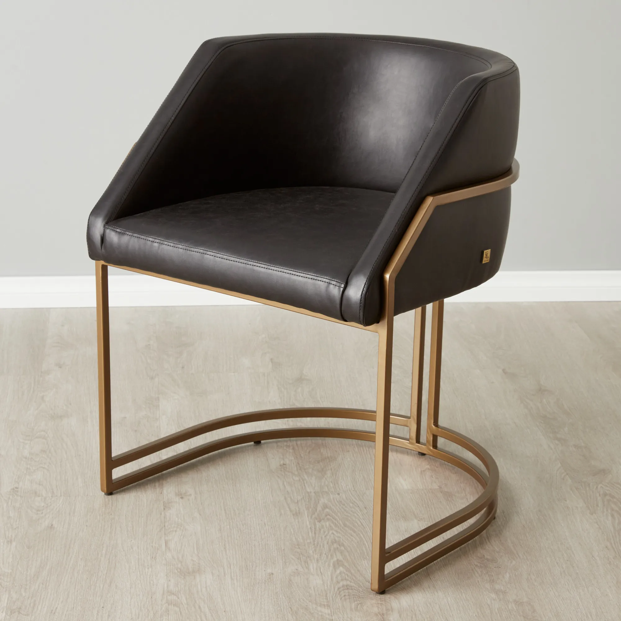 Laura Black Vegan Leather Dining Chair