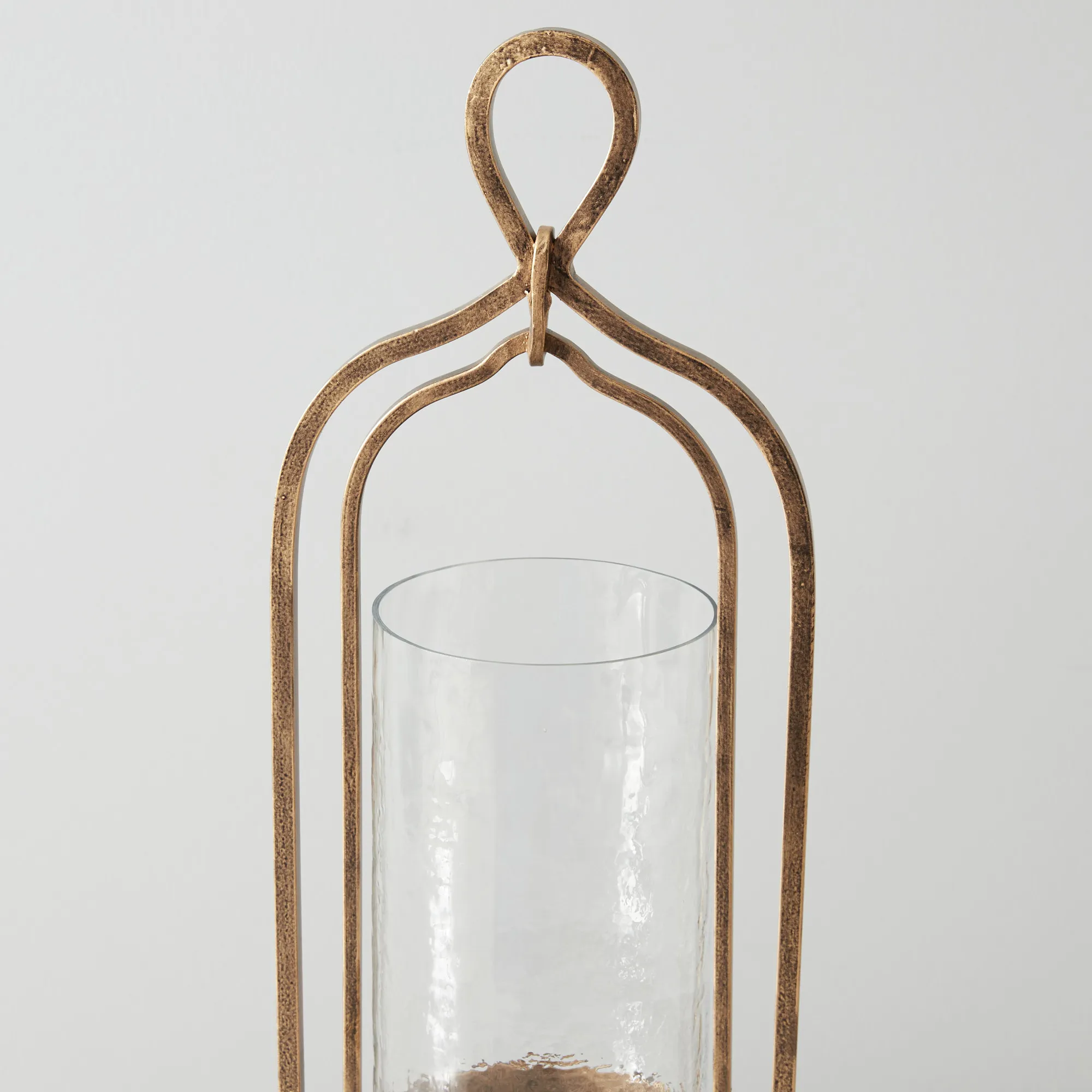 Shania Antique Gold Metal Knot Lantern - Small | Koala Living