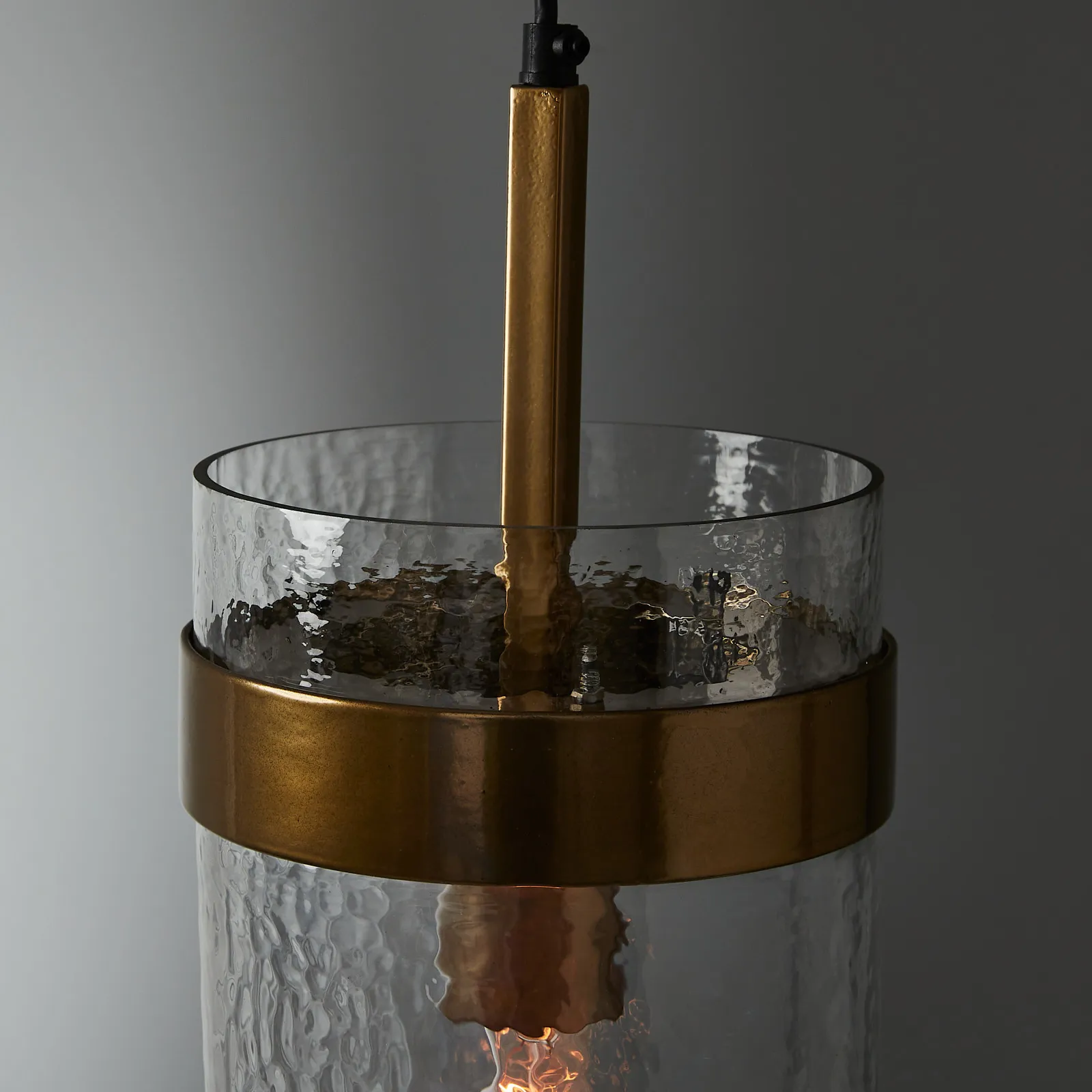 Kristoff Clear Glass Satin Brass Atrium Pendant | Koala Living