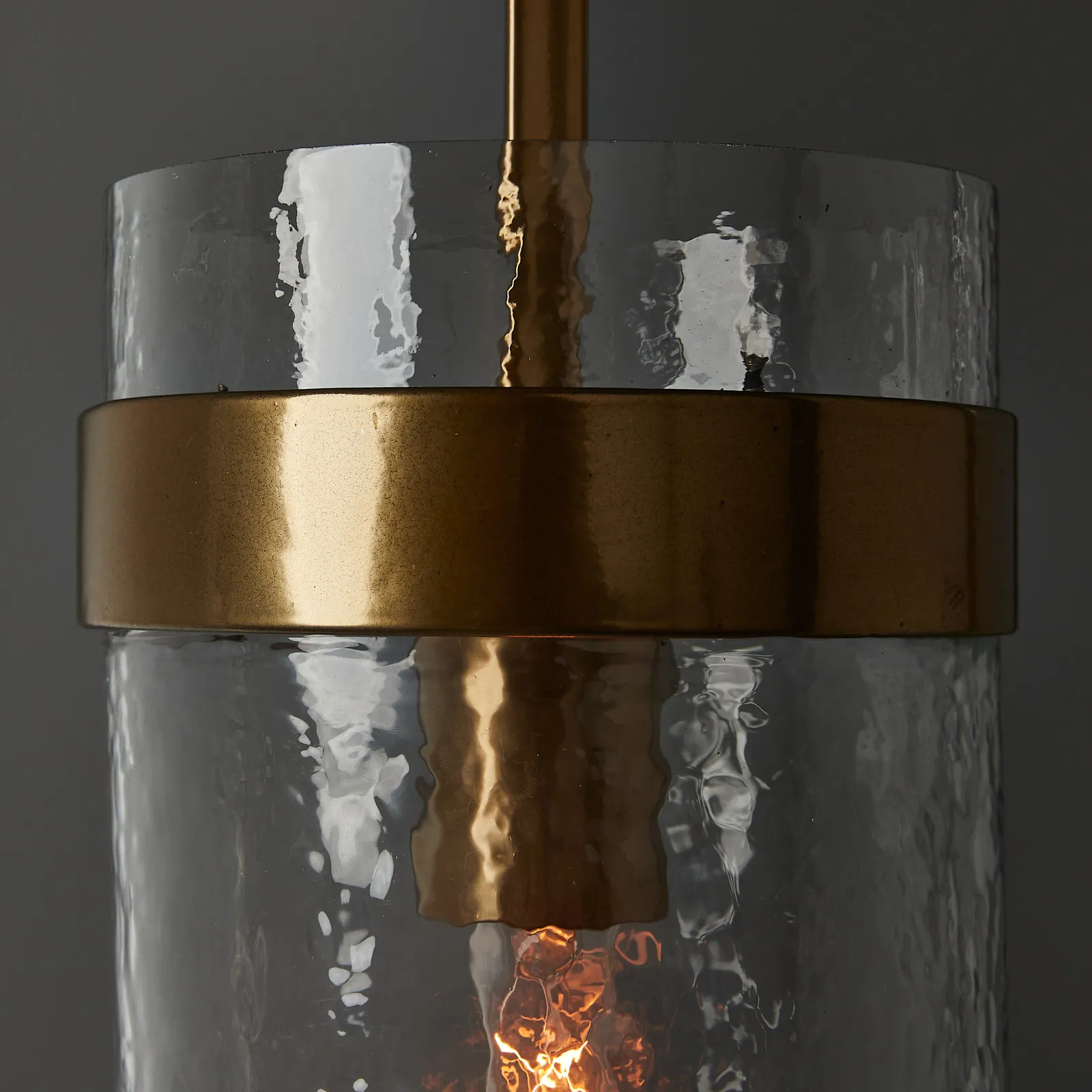 Kristoff Clear Glass Satin Brass Atrium Pendant | Koala Living