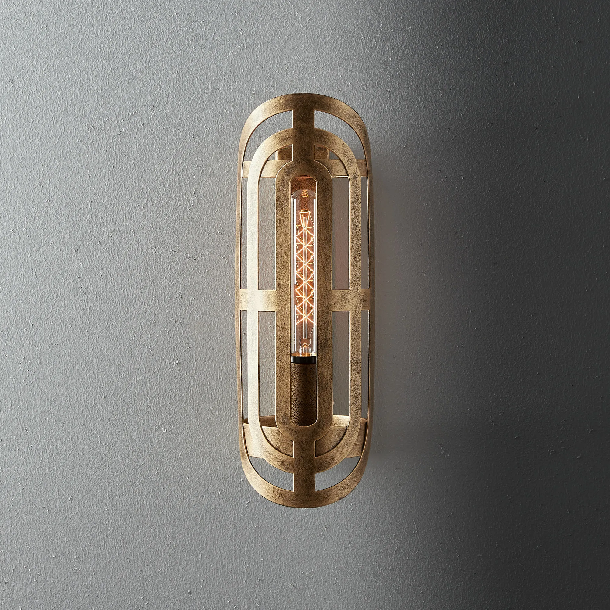 Damon Antique Gold Metal Wall Light