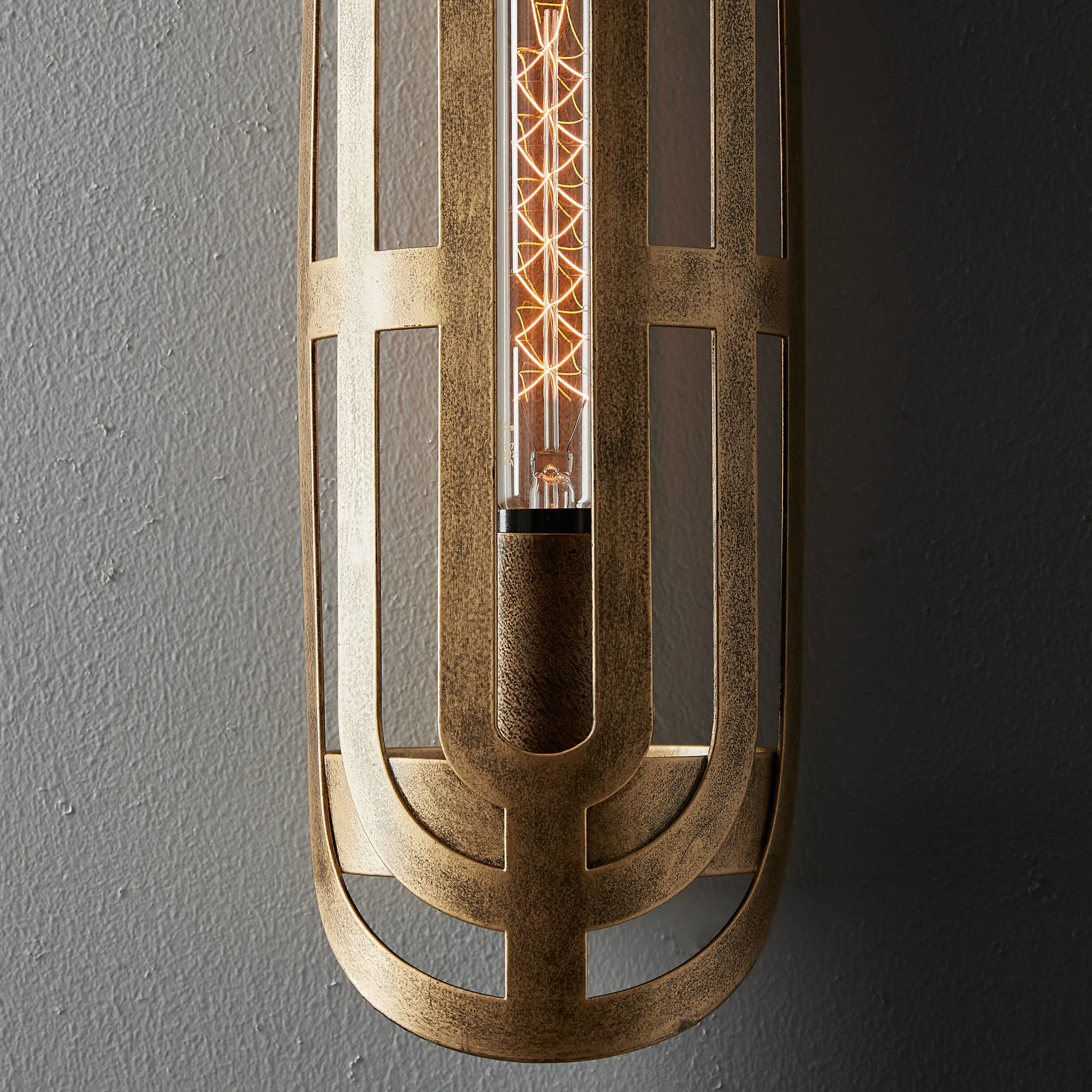 Damon Antique Gold Metal Wall Light | Koala Living