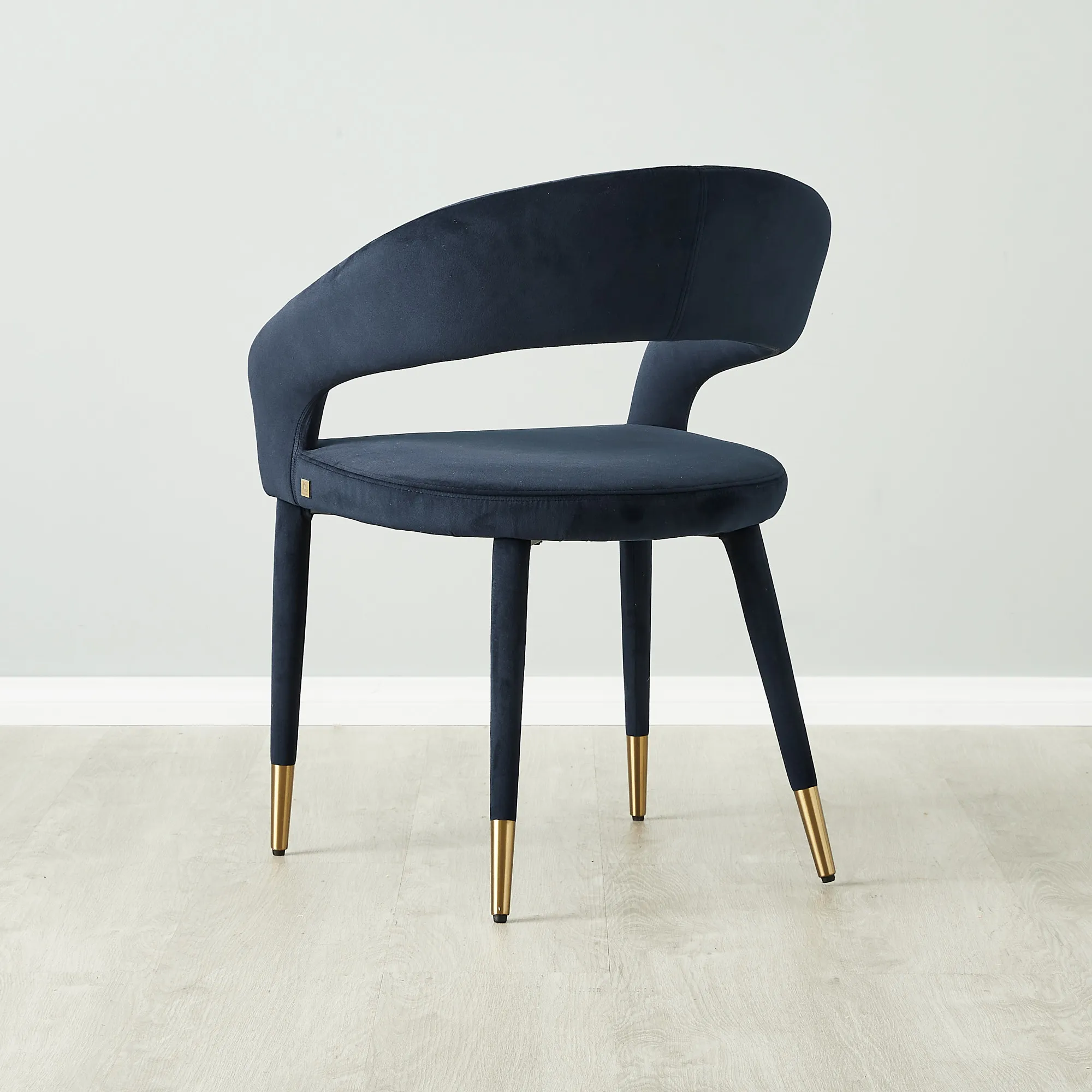 Moulin Midnight Navy Velvet Dining Chair - Brushed Gold Legs