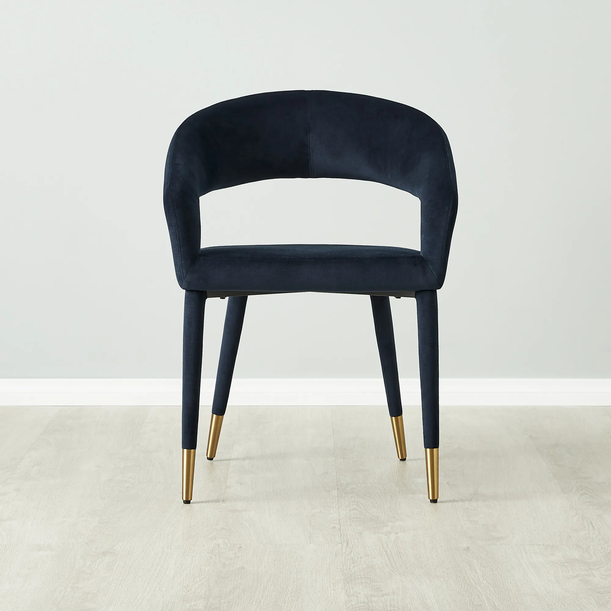 Moulin Midnight Navy Velvet Dining Chair - Brushed Gold Legs