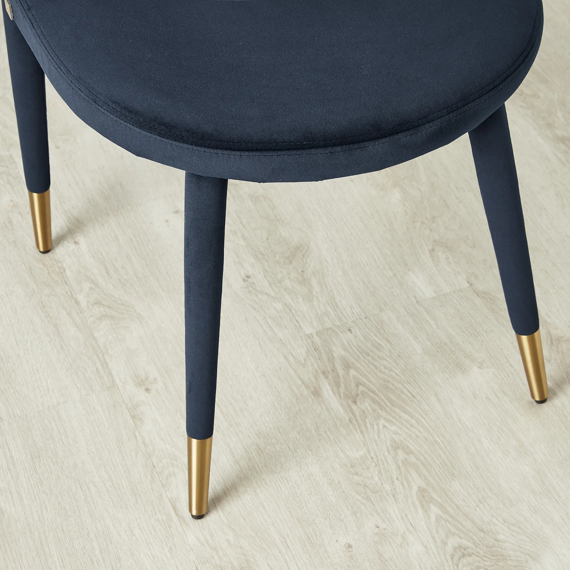 Moulin Midnight Navy Velvet Dining Chair - Brushed Gold Legs