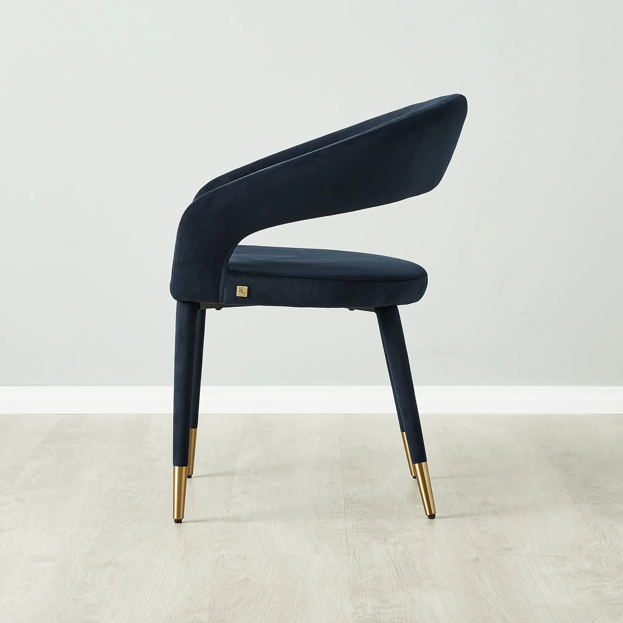 Moulin Midnight Navy Velvet Dining Chair - Brushed Gold Legs