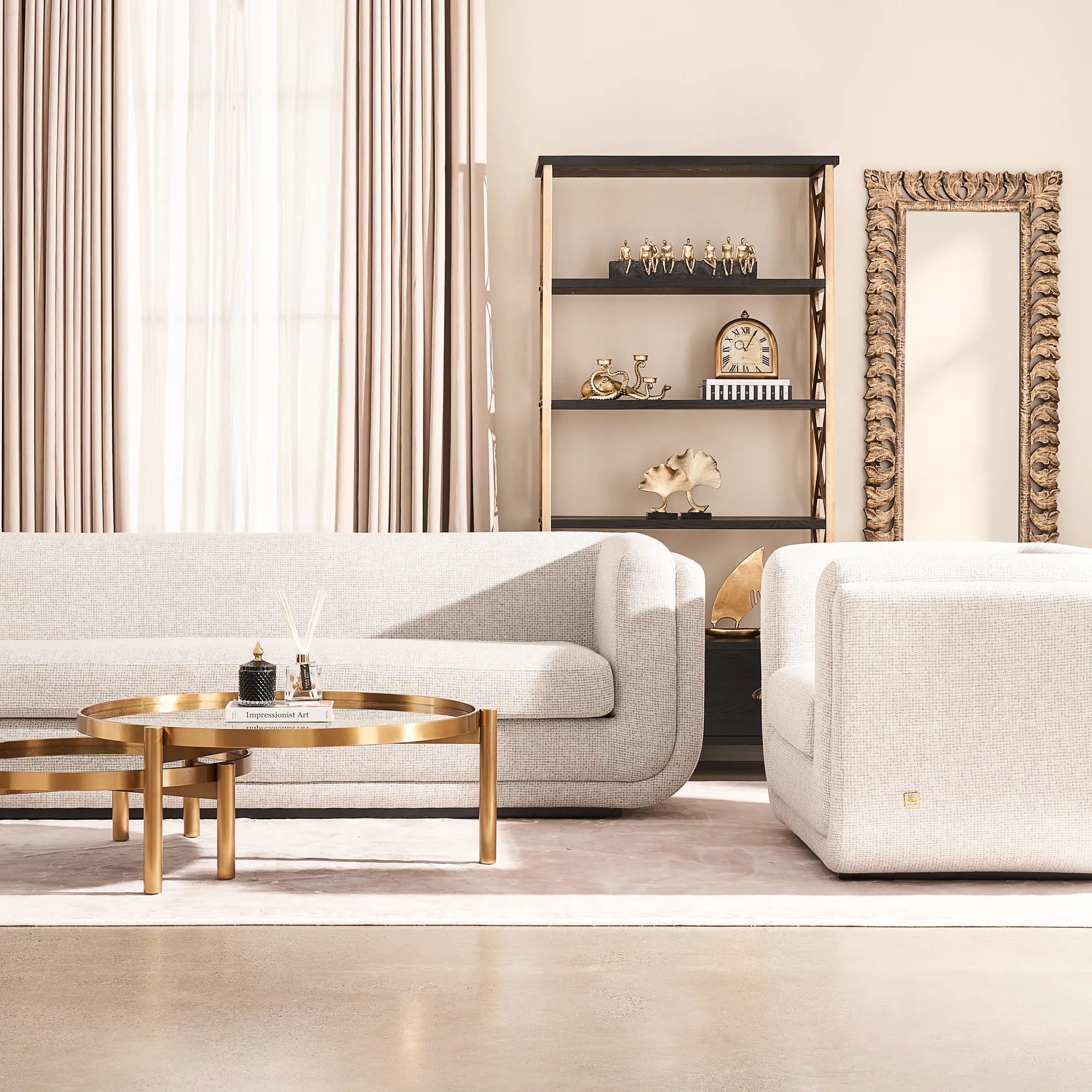 Clementine Dove Grey Woven 2-Seater Fabric Sofa | Koala Living