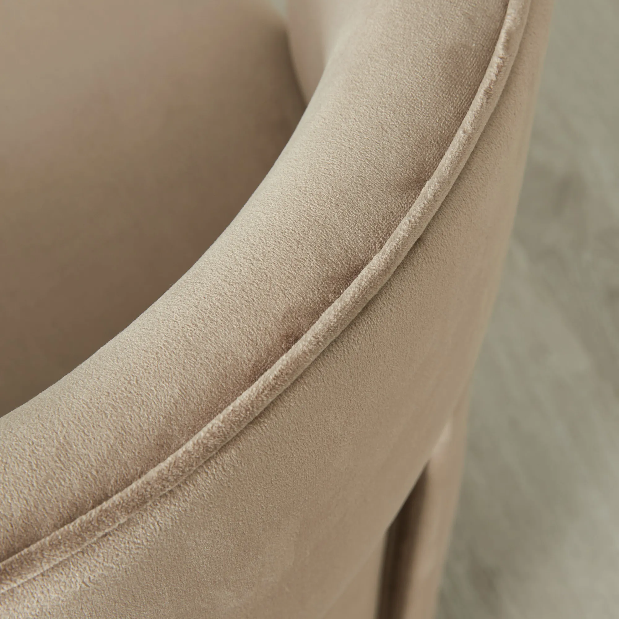 Sutton Beige Velvet Swivel Dining Chair