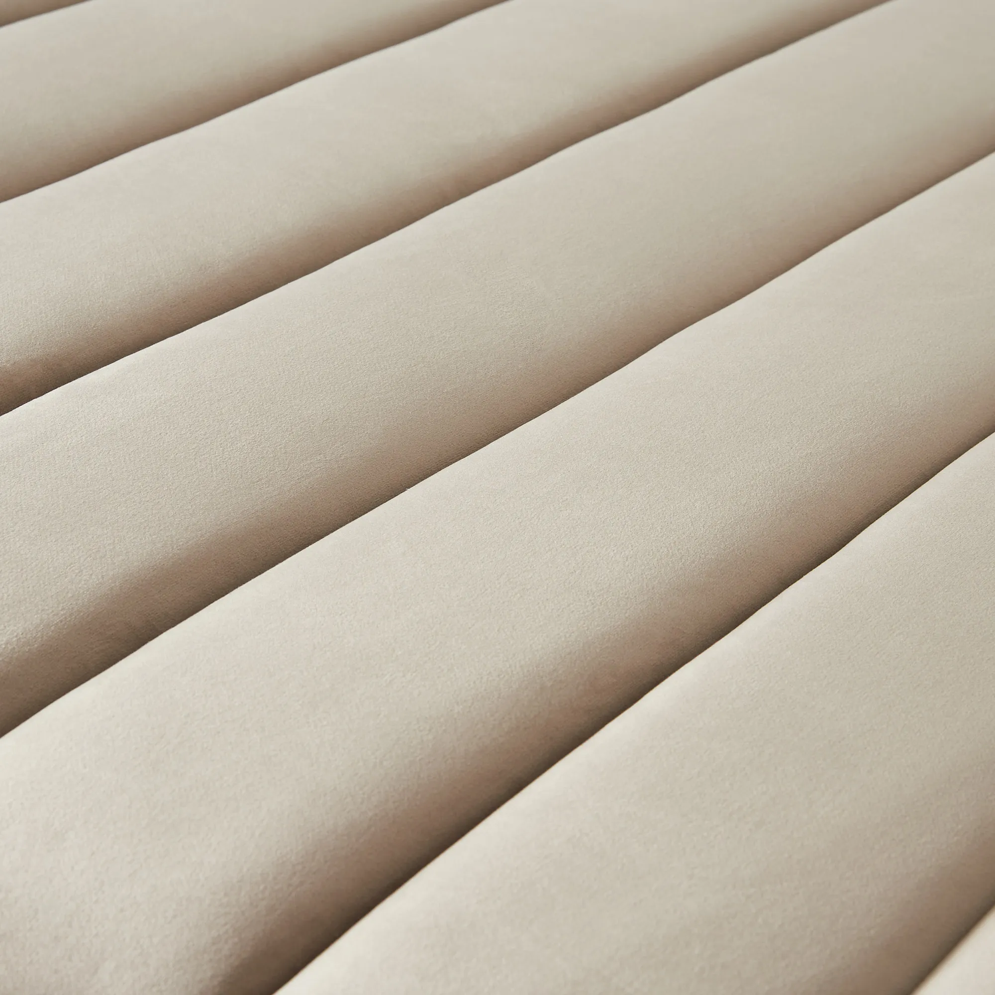 Astoria Beige Velvet Square Ottoman