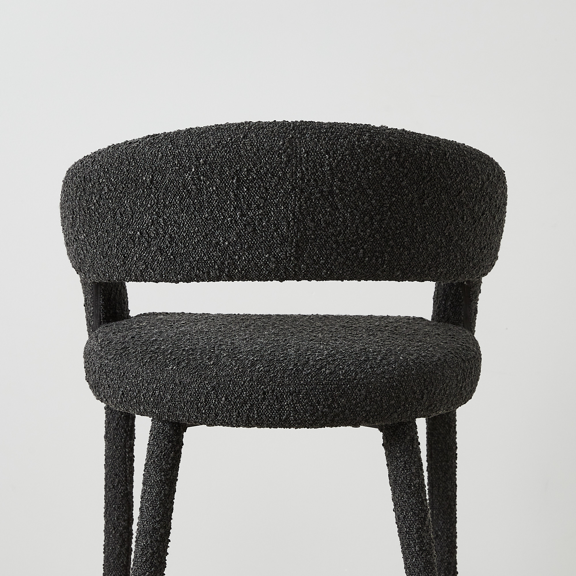 Moulin Black Boucle 66cm Counter Stool - Brushed Gold Legs