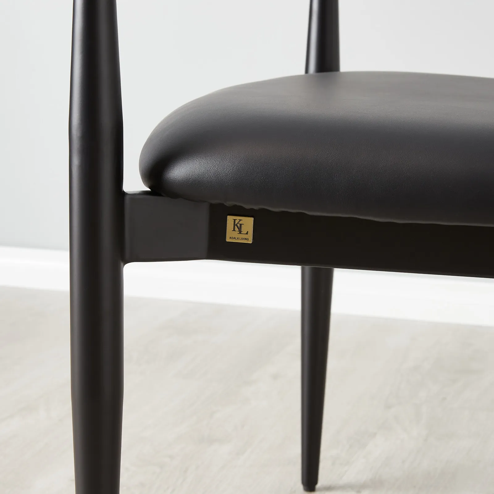 Amy Black Vegan Leather Dining Chair