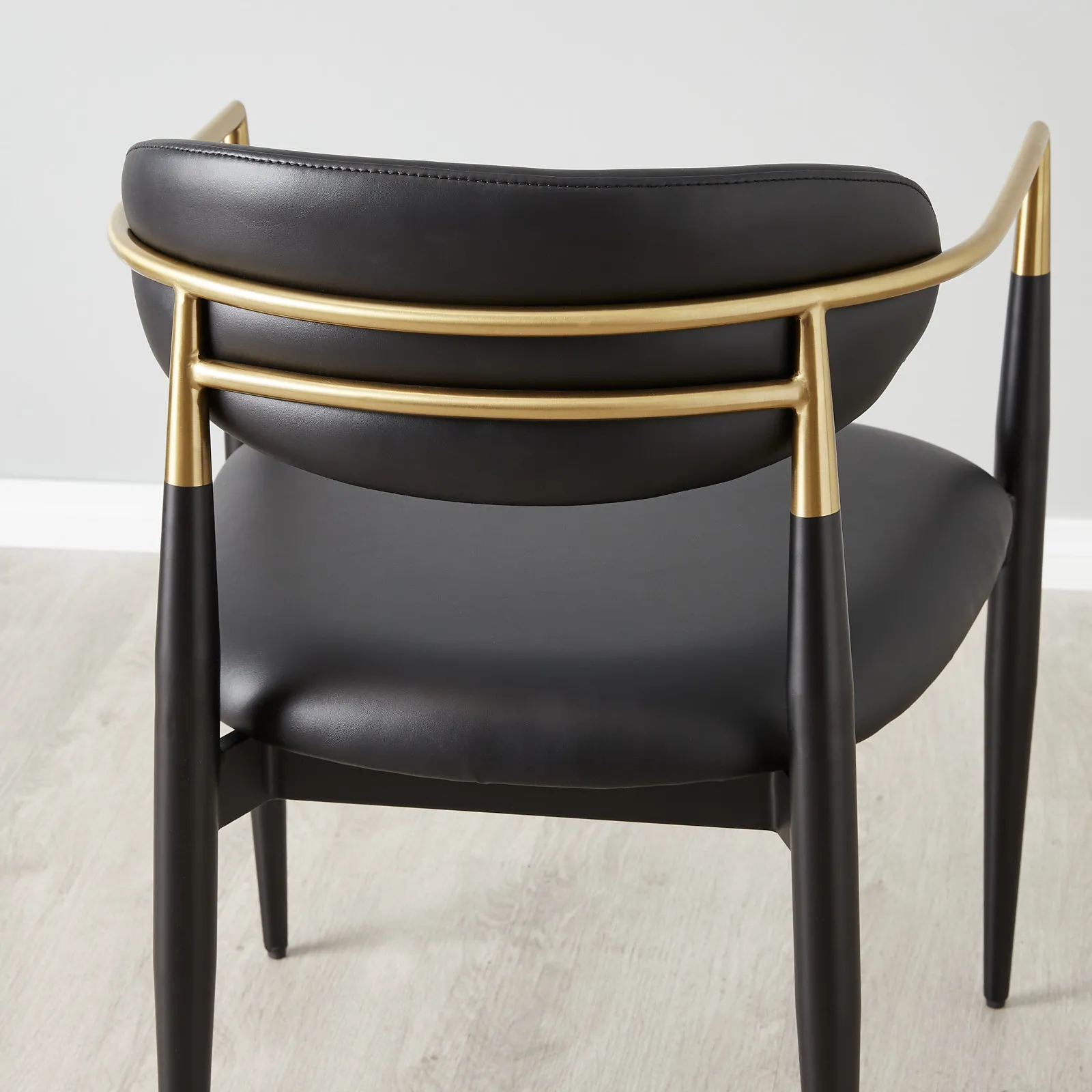 Amy Black Vegan Leather Dining Chair