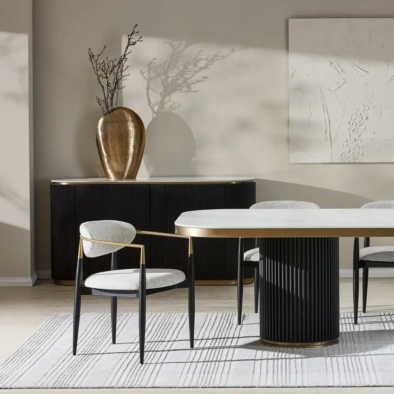 Amy Black Fabric Dining Chair