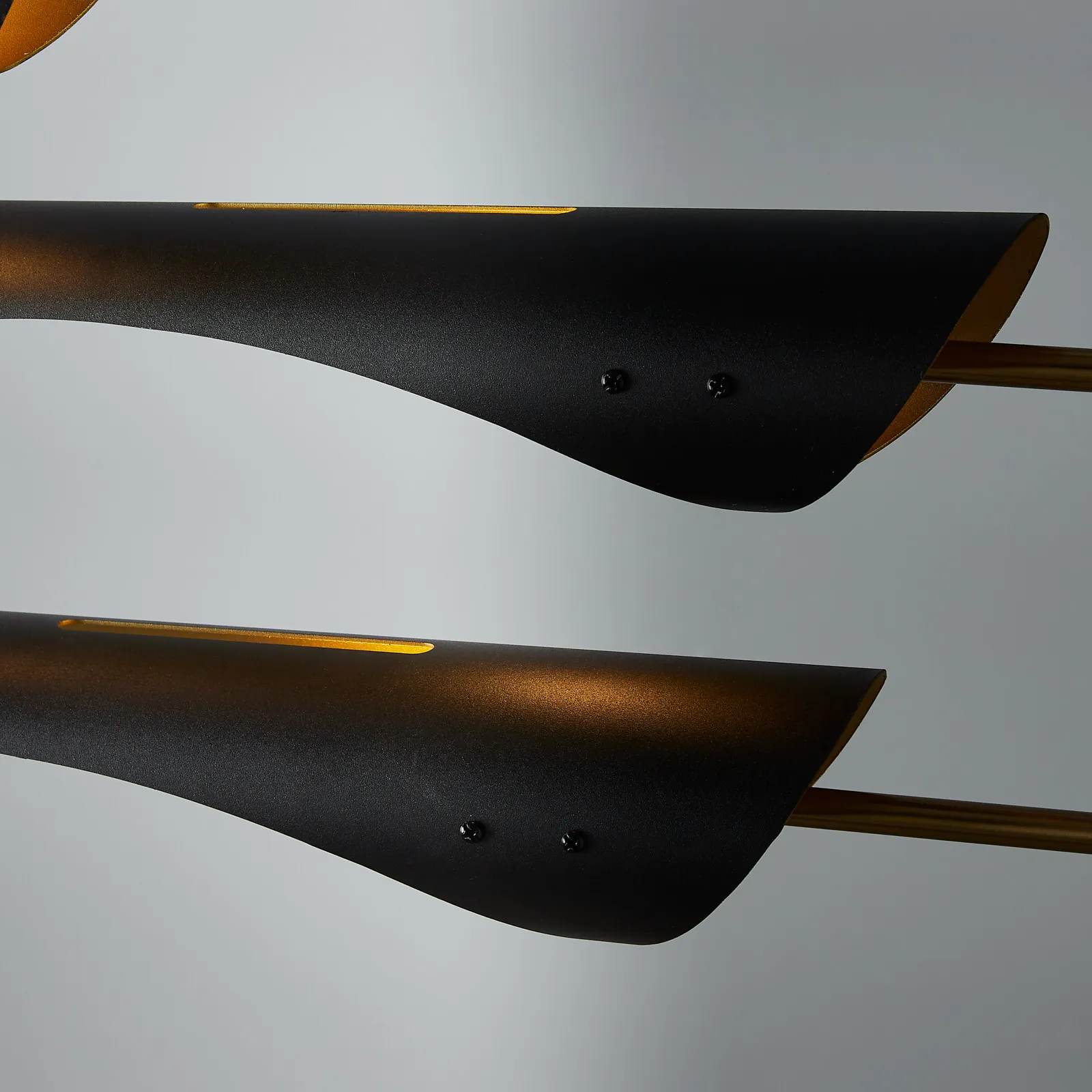 Ellis Brushed Gold Metal Chandelier Black Metal Shade | Koala Living