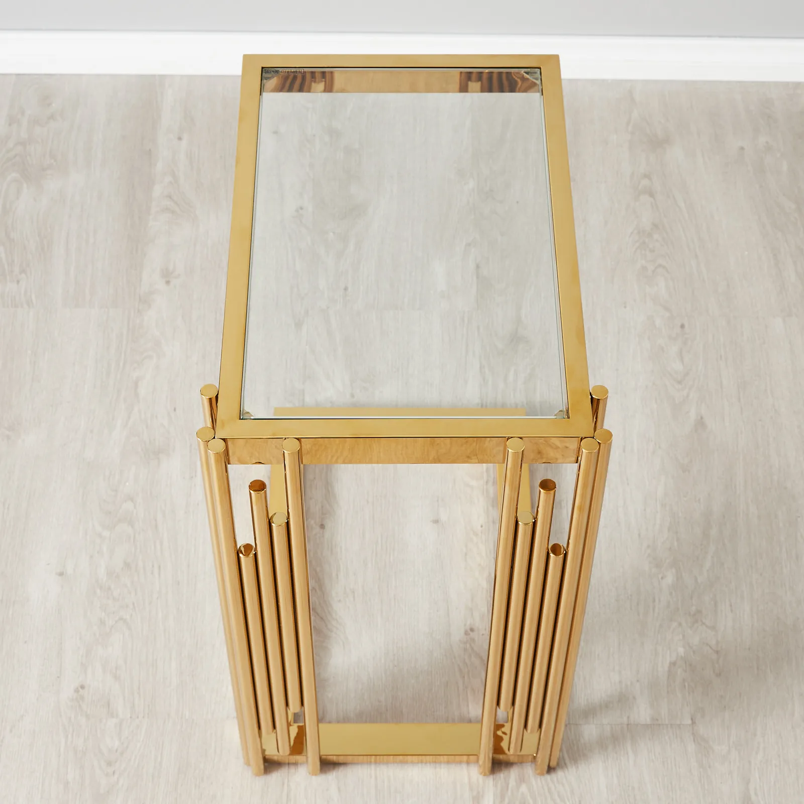 Jules Polished Gold Stainless Steel Side Table | Koala Living