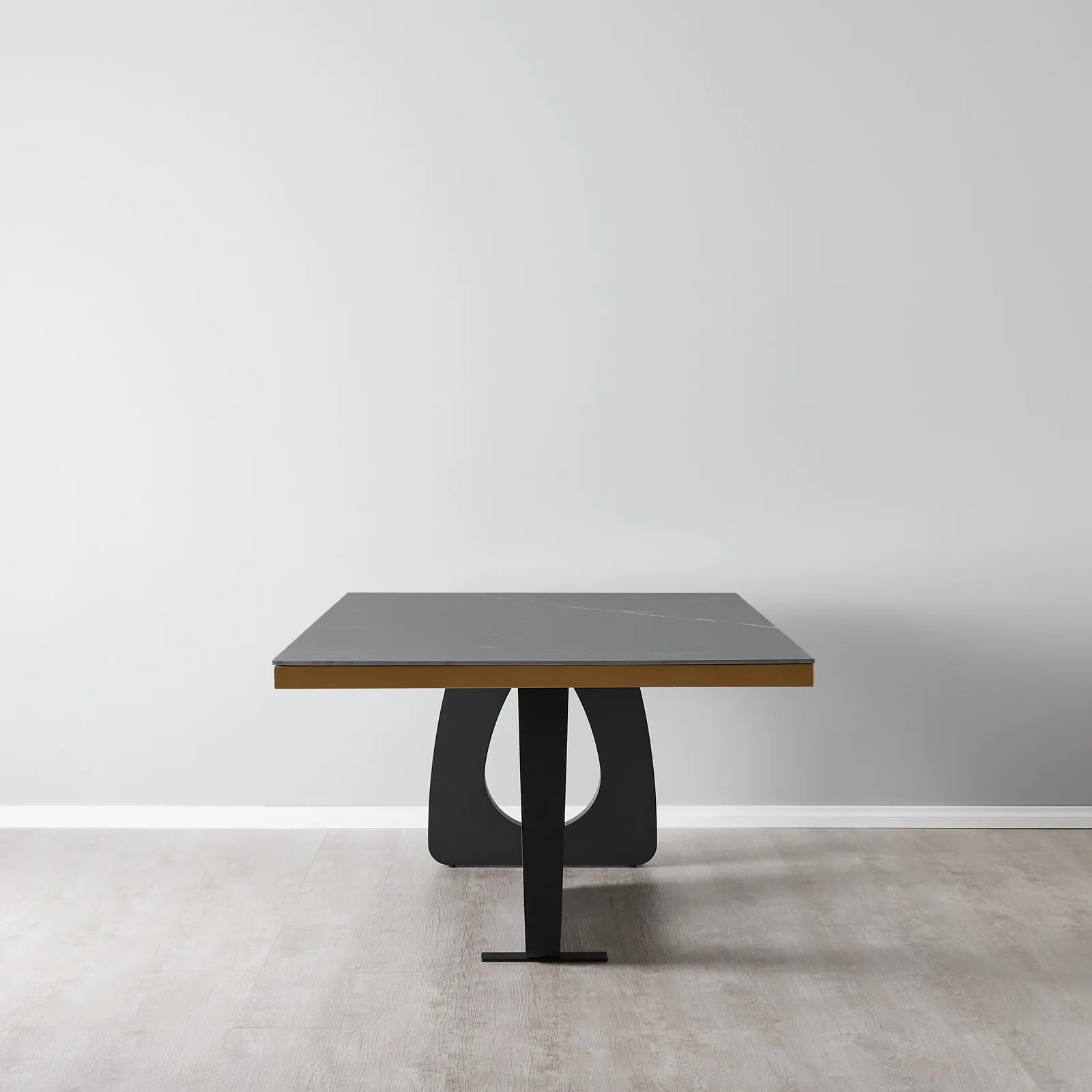 Aspen III Macedonian Black Sintered Stone - Brushed Gold Frame and ...