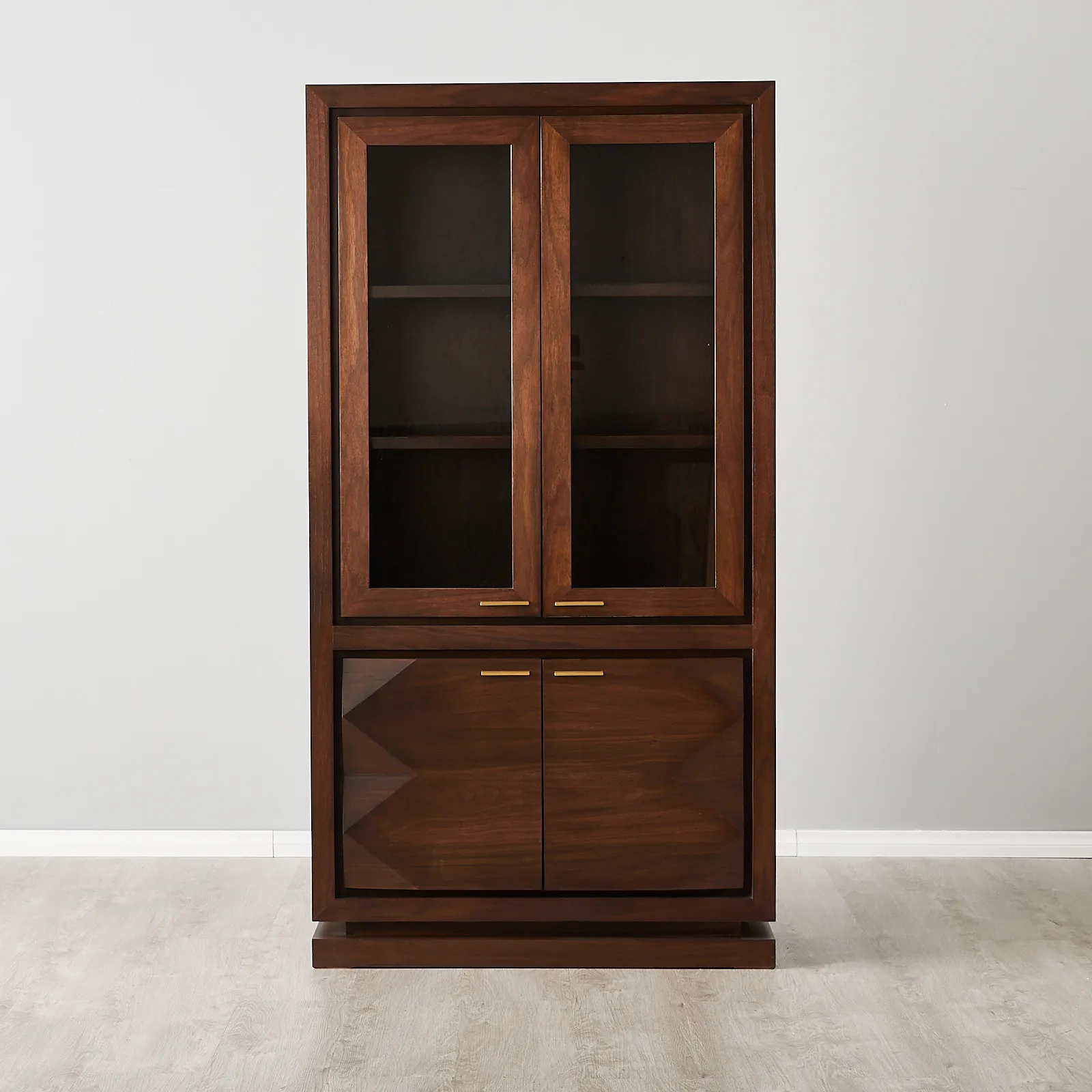 Xandra Dark Walnut Veneer Display Cabinet | Koala Living