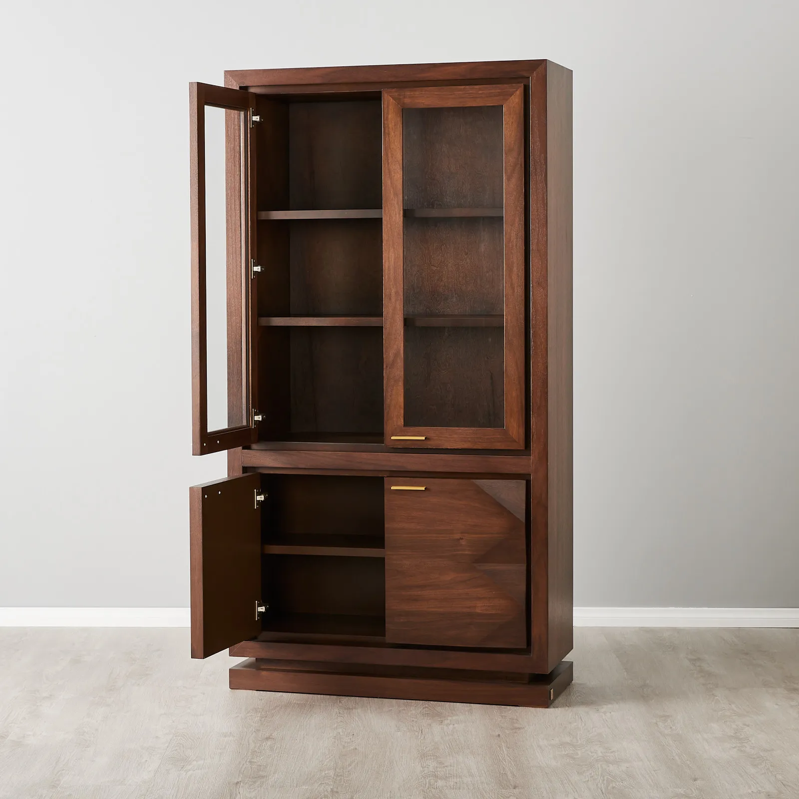 Xandra Dark Walnut Veneer Display Cabinet | Koala Living