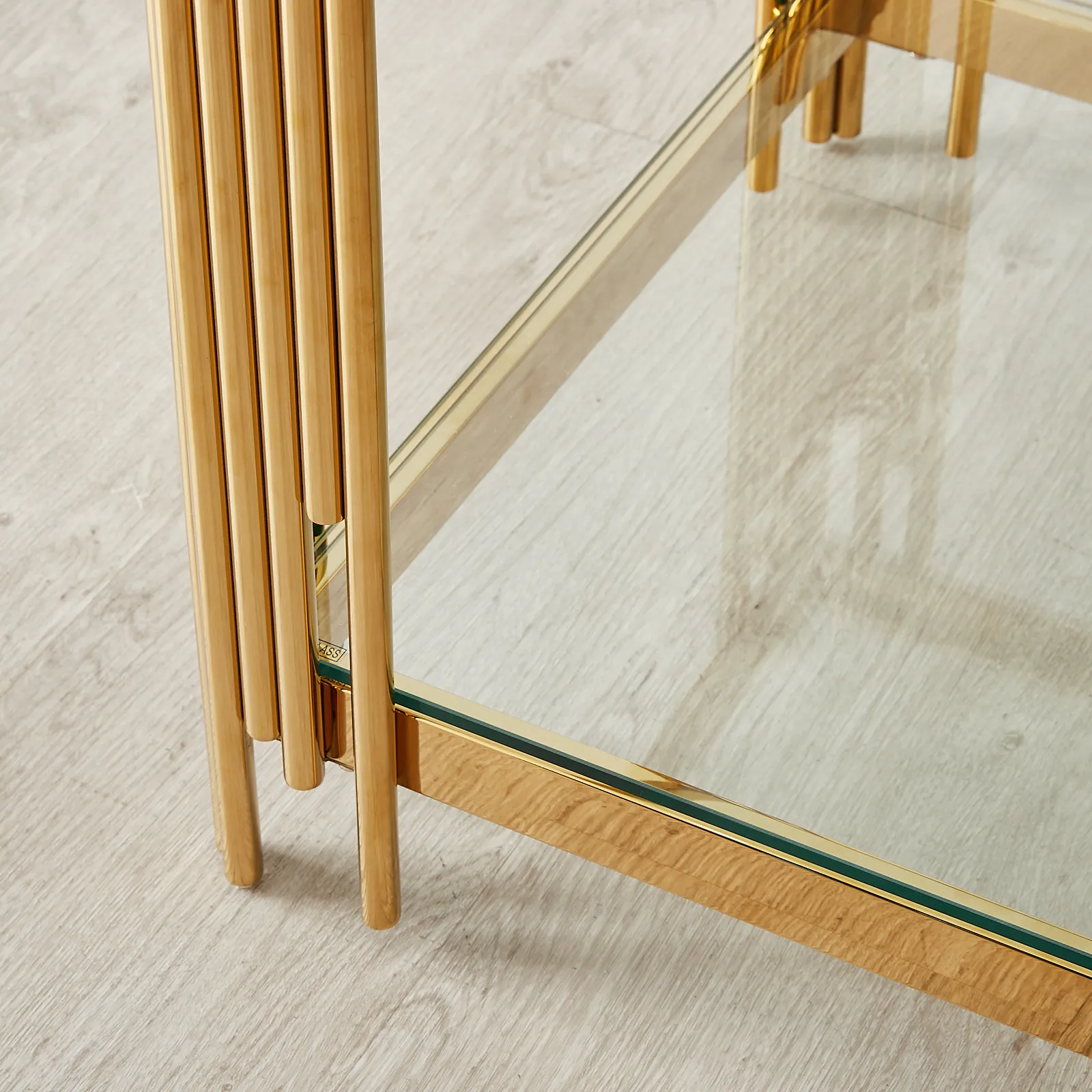 Lindsay Polished Gold Stainless Steel Coffee Table