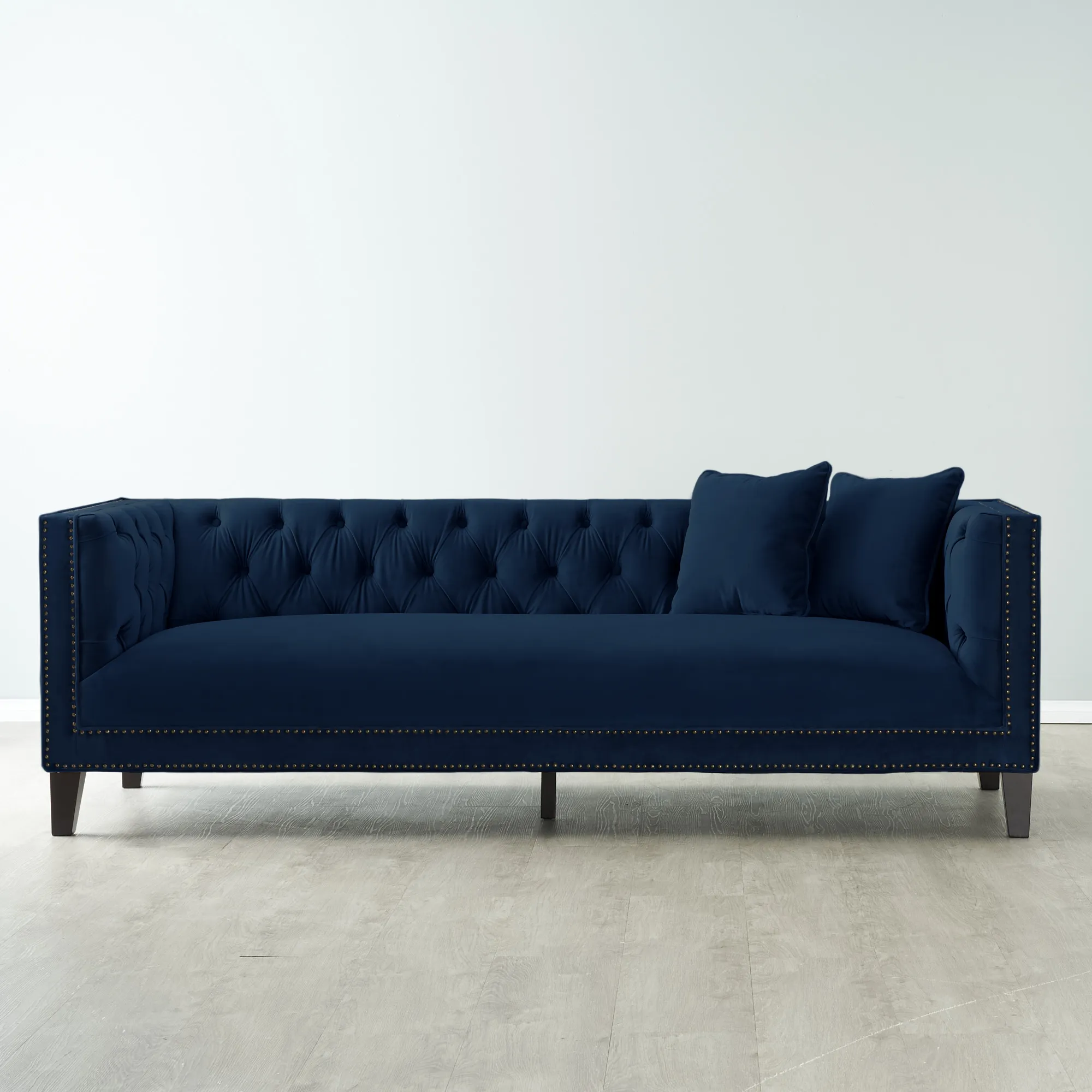 Vogue Navy Blue Velvet 3-Seater Sofa