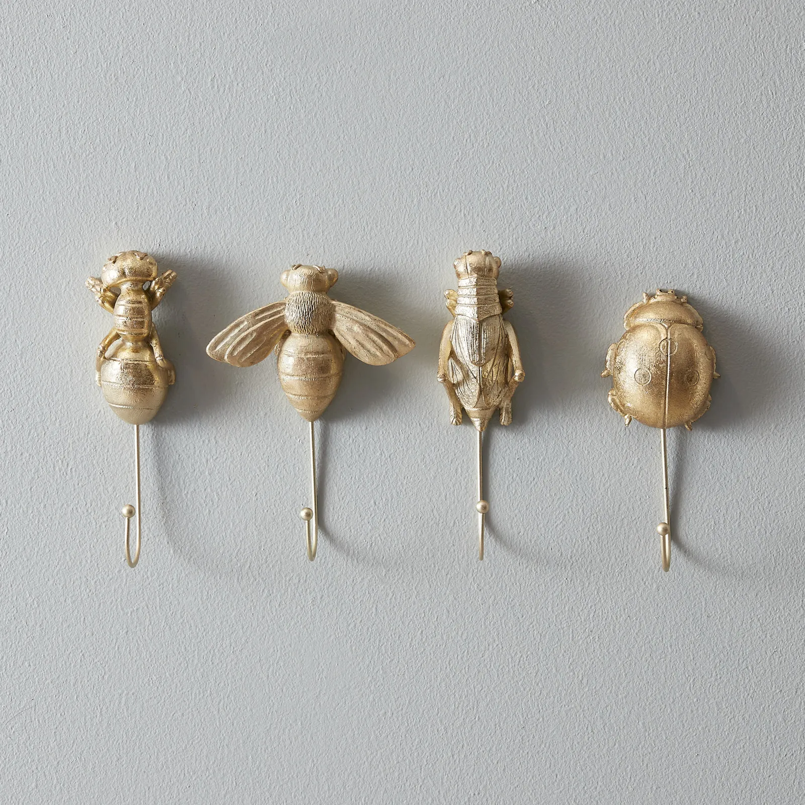 Entomophile Gold Resin Wall Decor (Set of 4) | Koala Living
