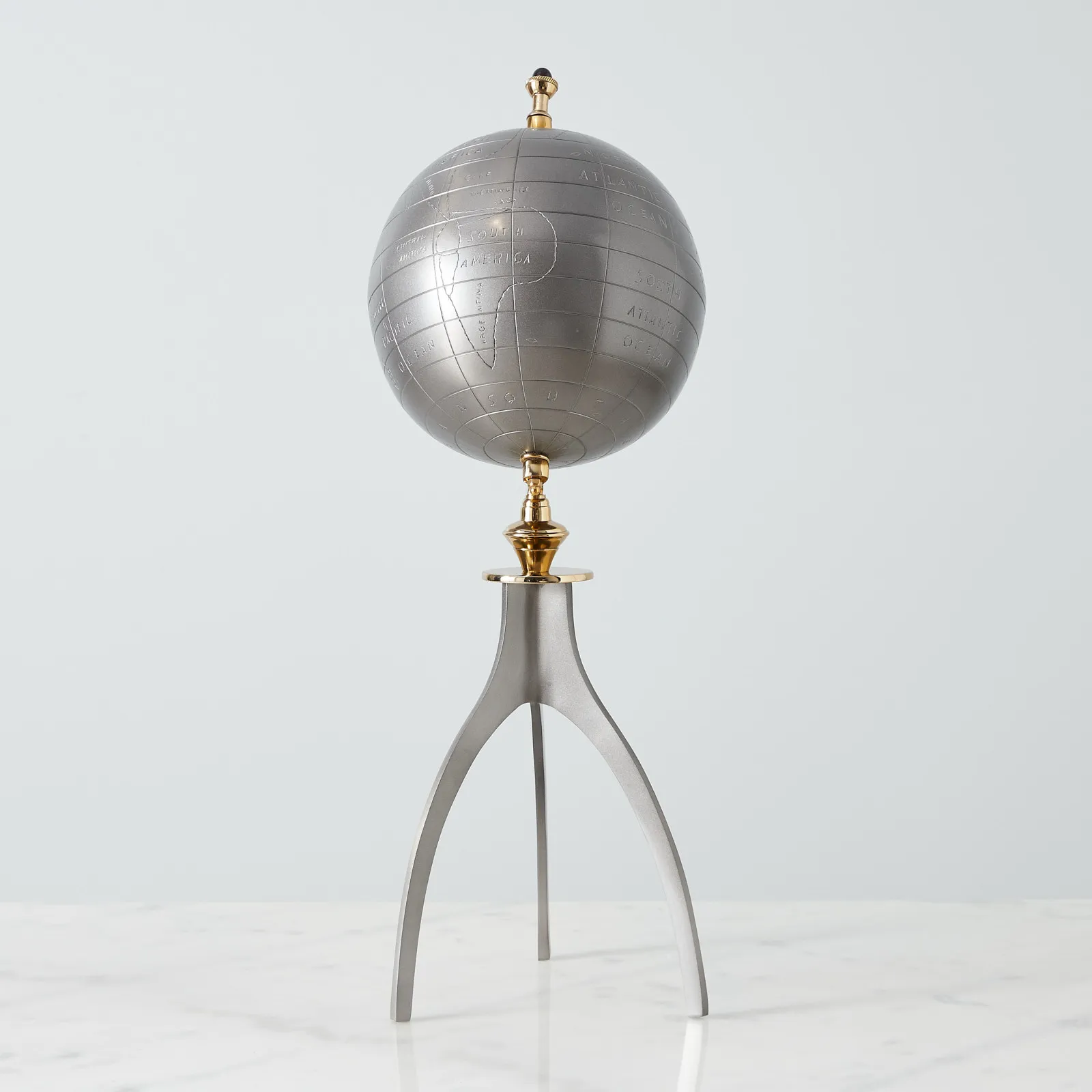 Gaia Grey Metal Globe With 3-Leg Stand
