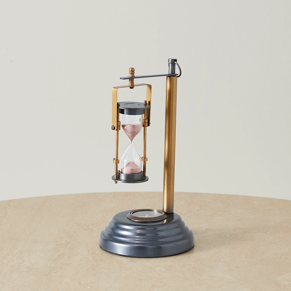 Cronus Hanging and Revolving Gold Metal Sand Timer