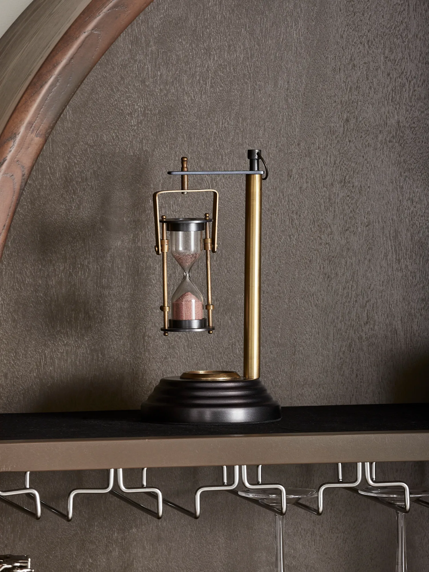 Cronus Hanging and Revolving Gold Metal Sand Timer