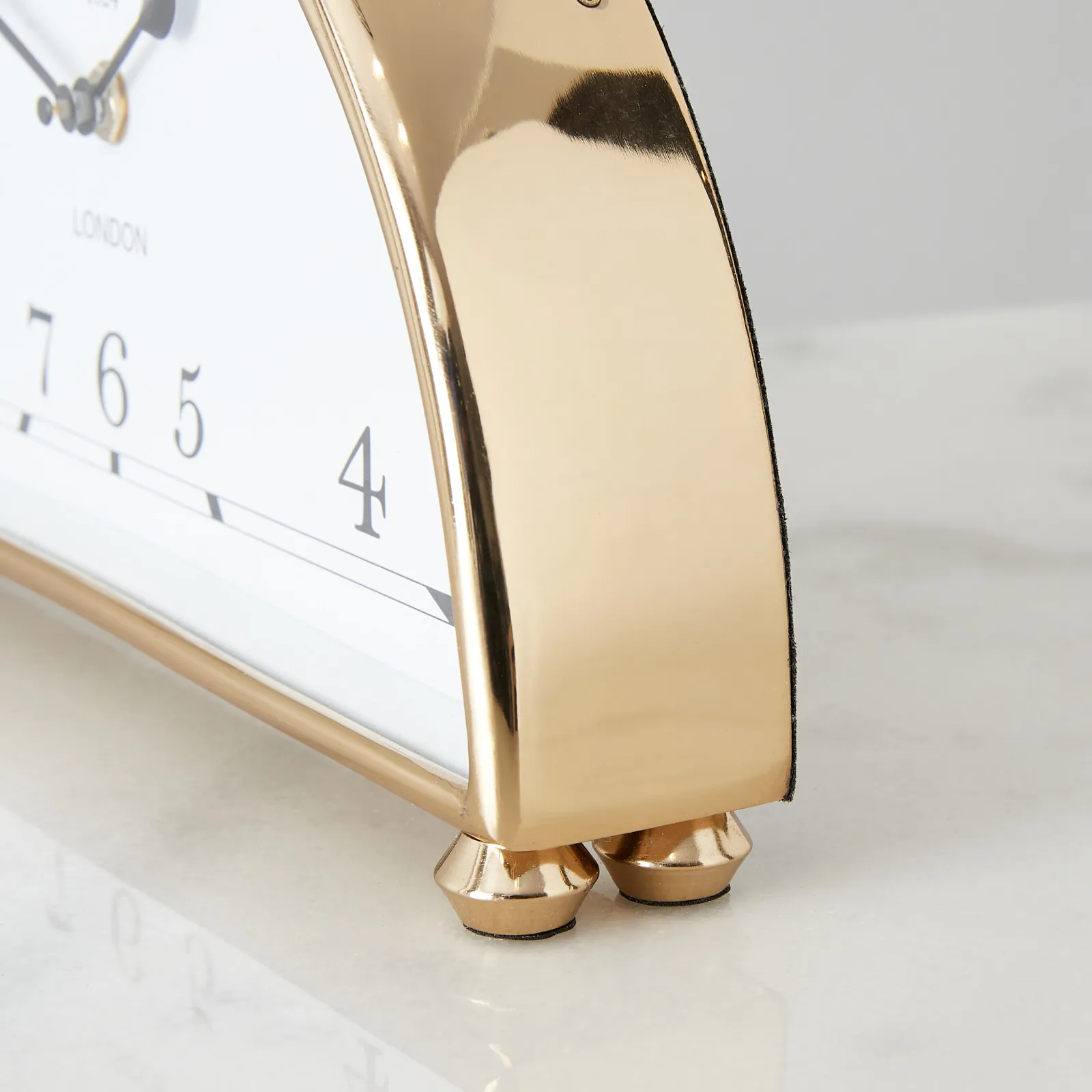 Midnight Polished Gold Metal Clock