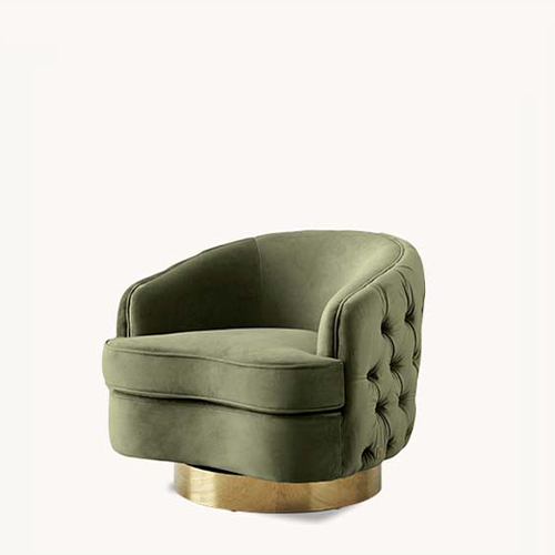 Kelly Olive Green Velvet Swivel Chair Gold Legs