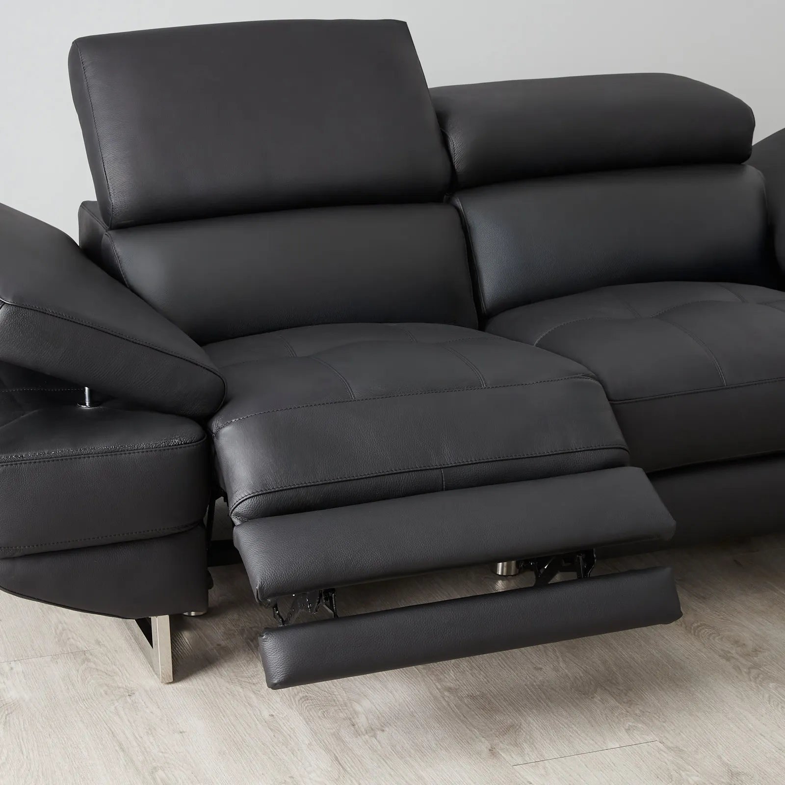 Elena Black Leather 2-Seater Electric Recliner | Koala Living