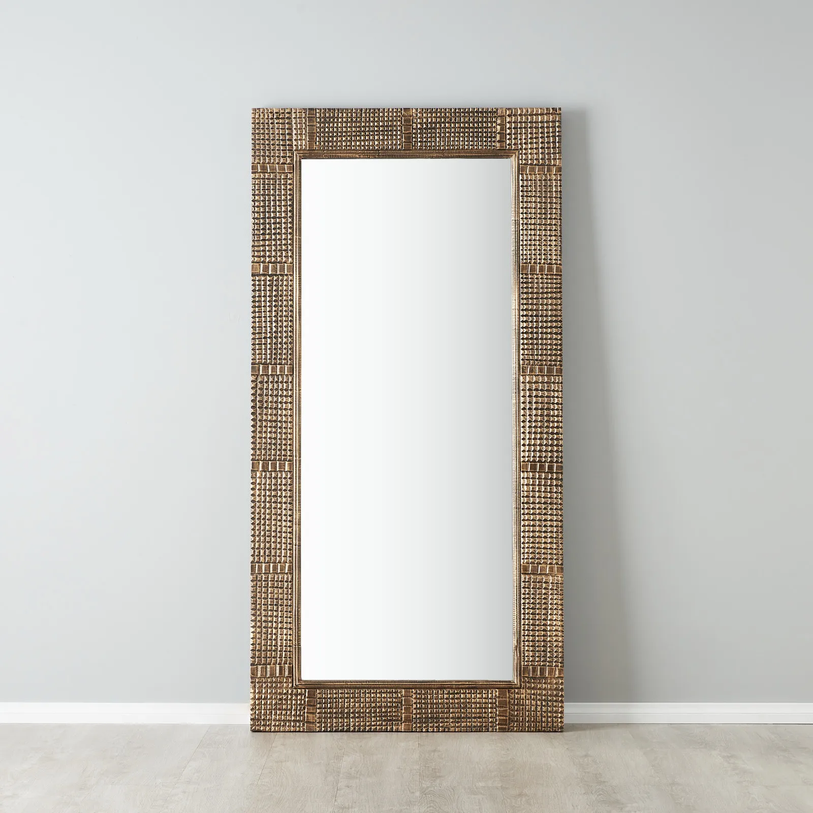 Concentric Black and Gold Carved Wooden Rectangle Mirror | Koala Living