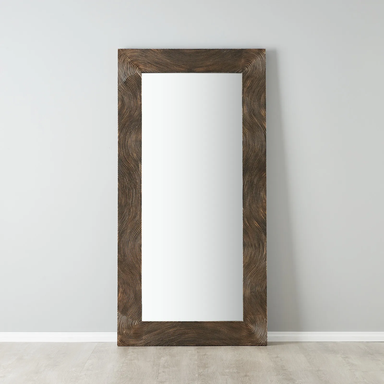 Artemis Black and Gold Carved Wooden Rectangle Mirror | Koala Living