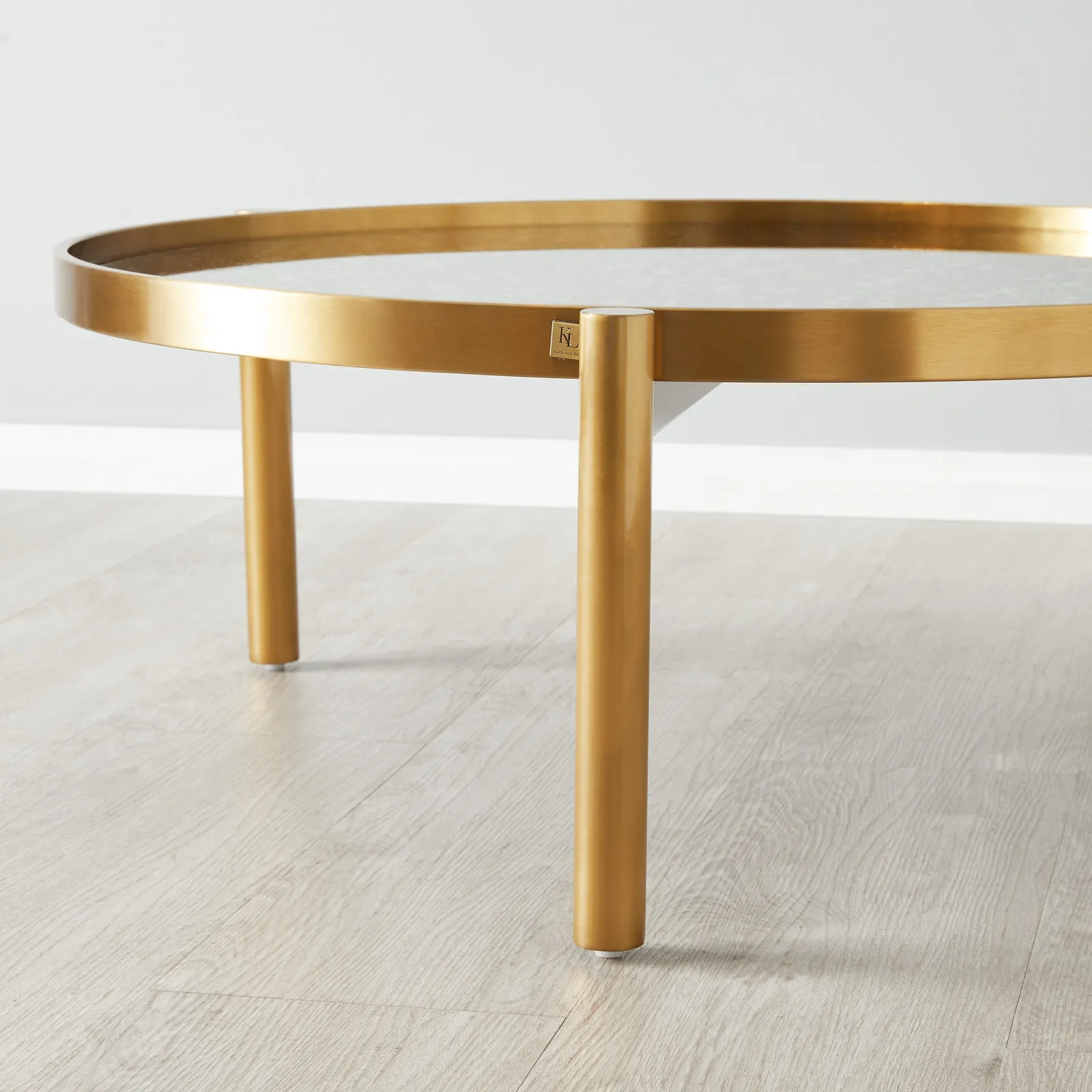 Helena Antique Glass Round Coffee Table - 100 cm