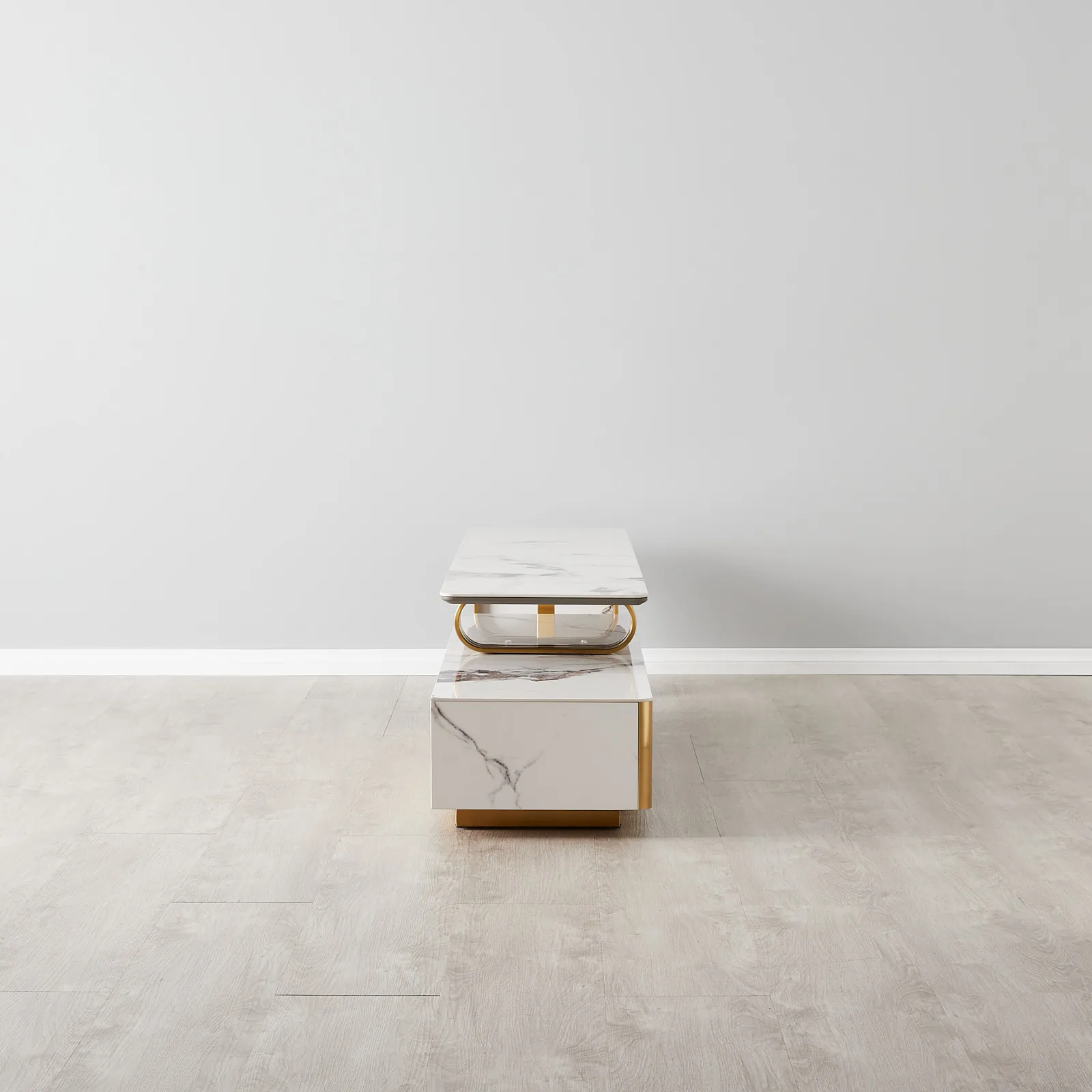 Marbella Cold Calacatta White Sintered Stone Entertainment Unit ...
