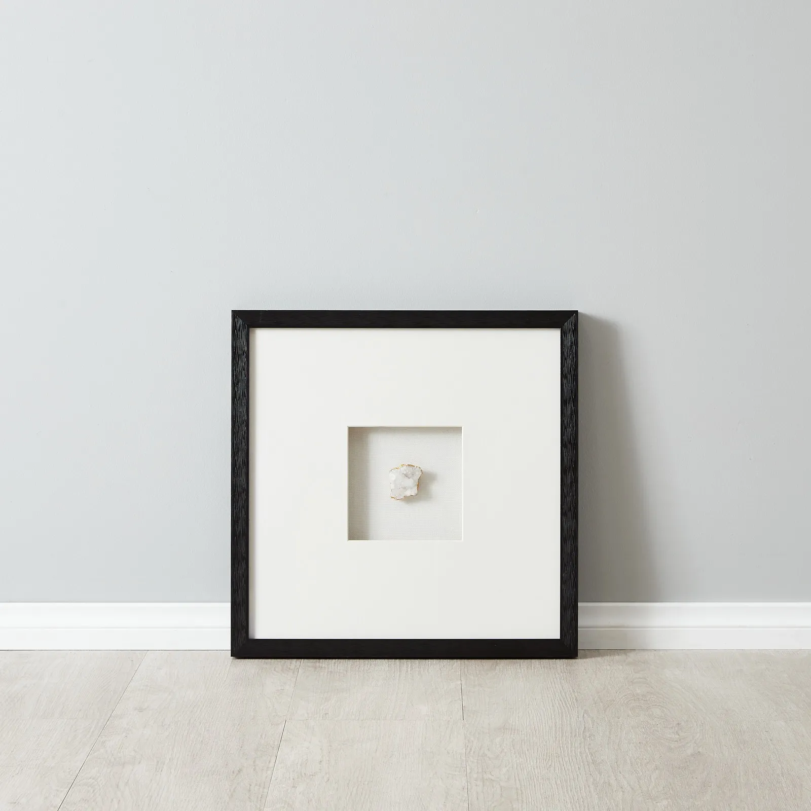 Snow White Crystal Shadow Box With Black Frame