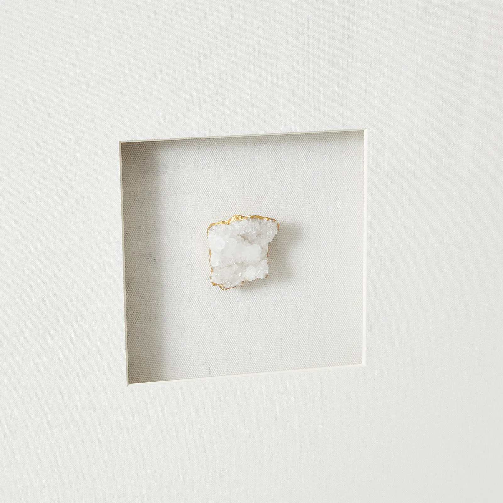 Snow White Crystal Shadow Box With Black Frame