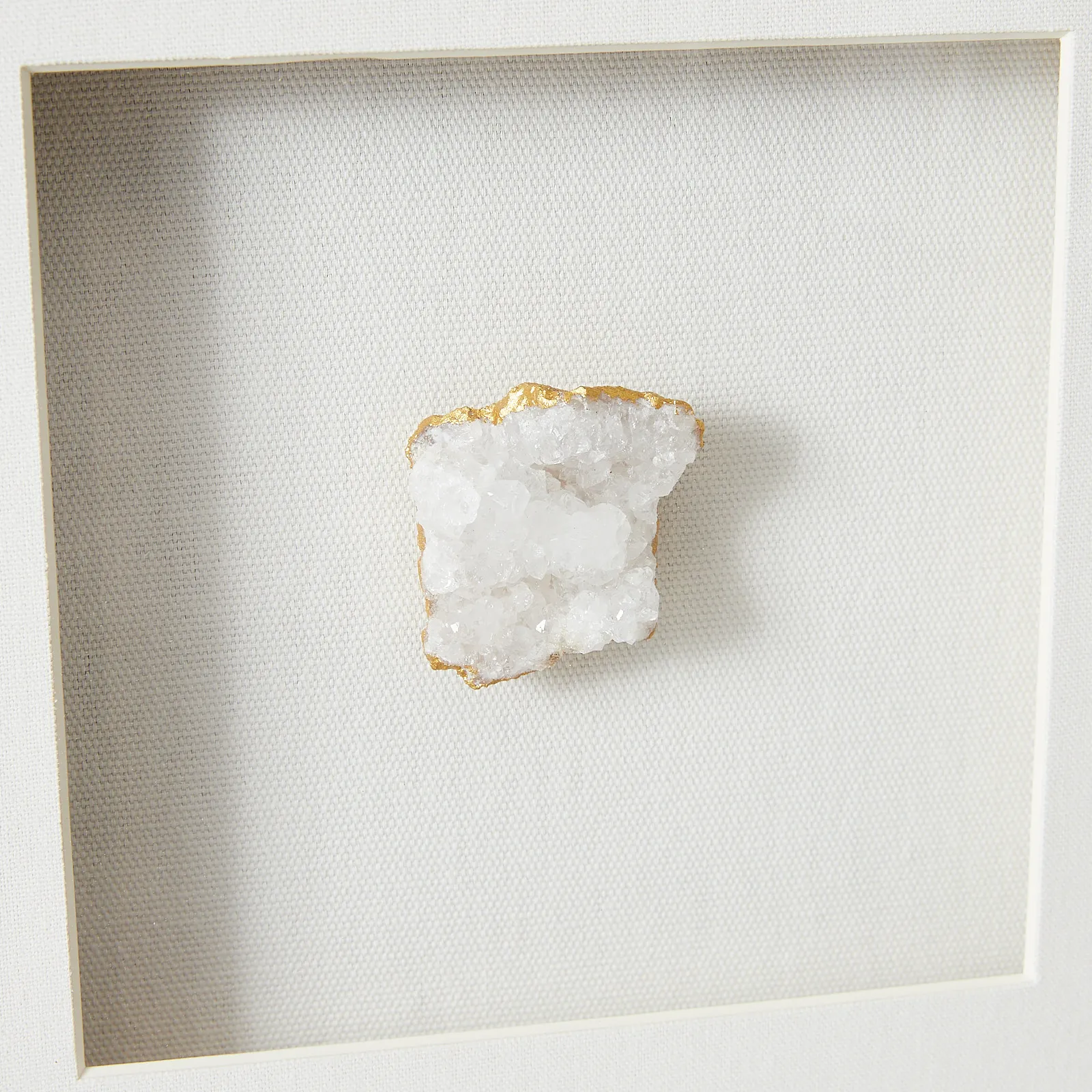 Snow White Crystal Shadow Box With Black Frame