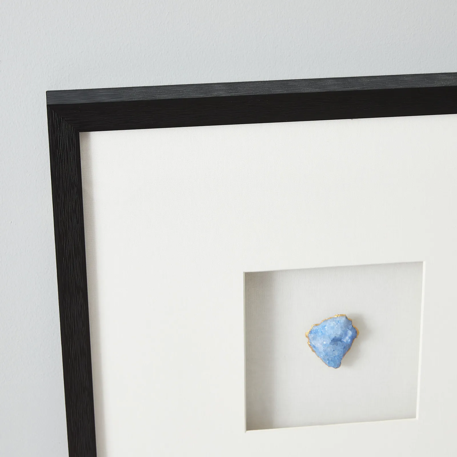 Stone Blue Crystal Shadow Box With Black Frame