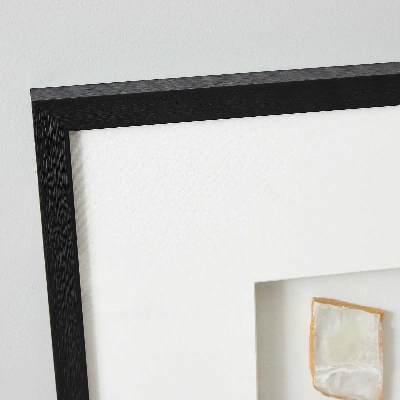 Clear Agate Shadow Box With Black Frame