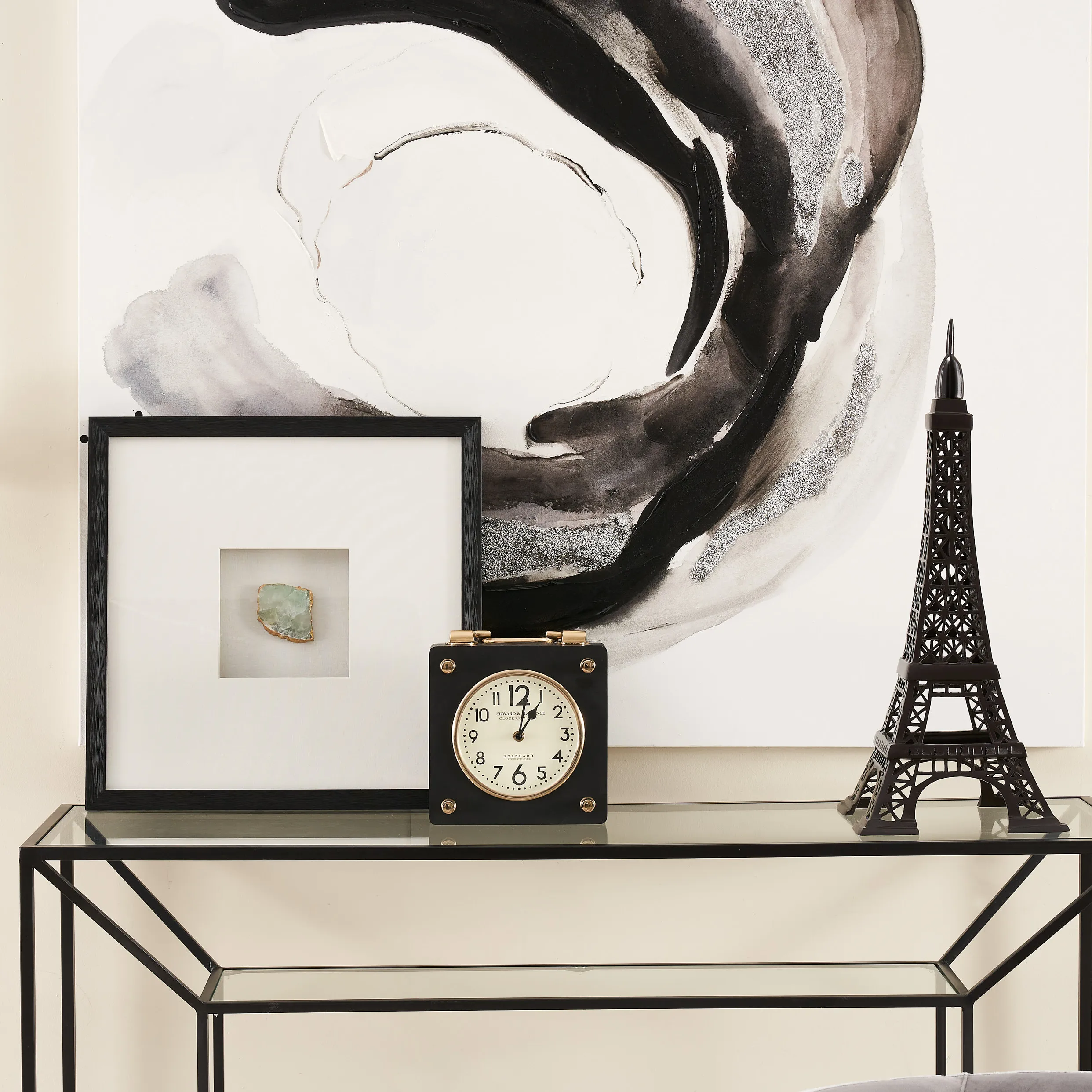 Blue Storm Stone Shadow Box With Black Frame | Koala Living